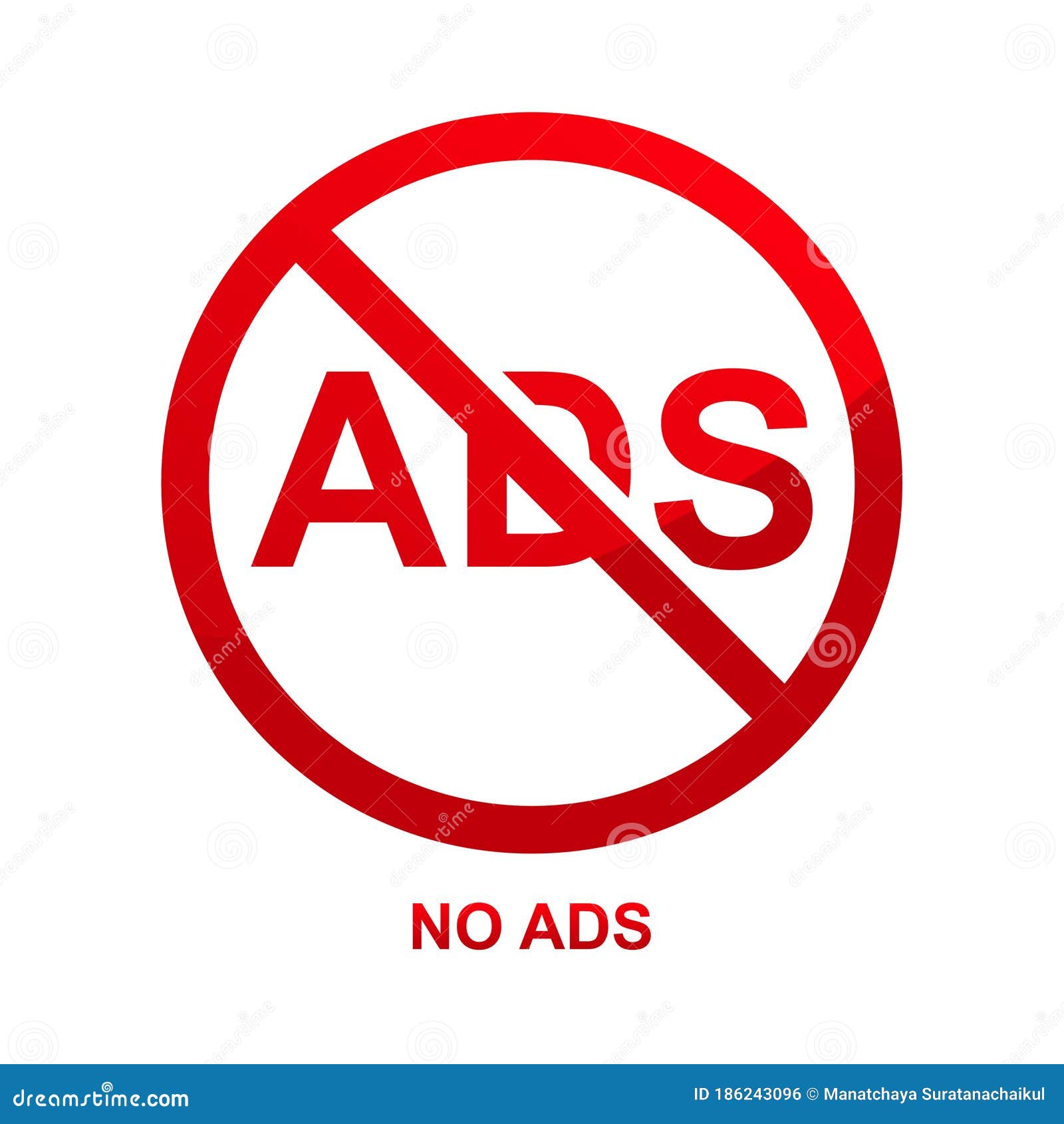 No Ads Sign Isolated on White Background Stock Vector - Illustration of ...
