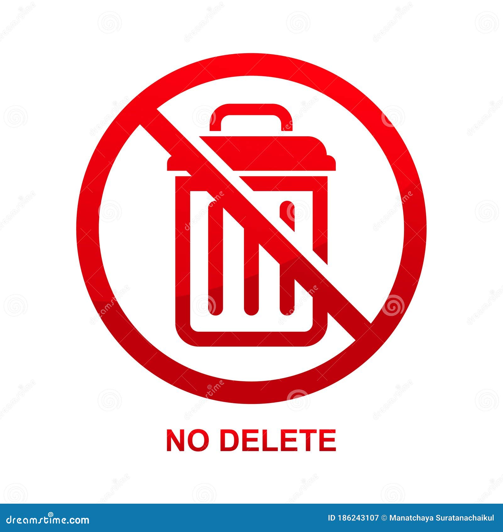 No Delete Sign Isolated on White Background Stock Vector - Illustration ...