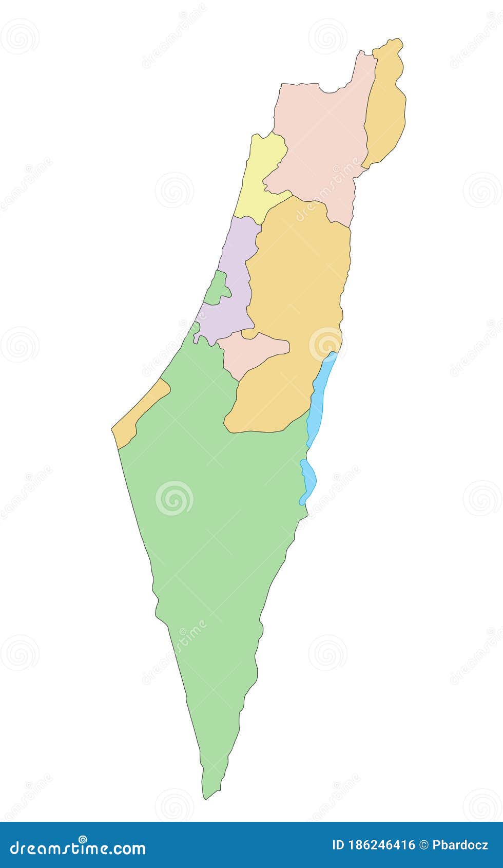 Israel - Highly Detailed, Editable Political Map With Labeling. Cartoon ...
