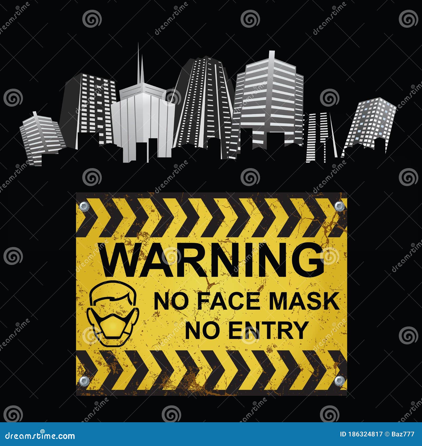 No Mask No Entry Rule Red Square Rubber Seal Stamp On Transparent ...