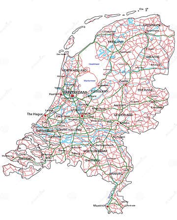 Netherlands Road and Highway Map. Stock Vector - Illustration of ...
