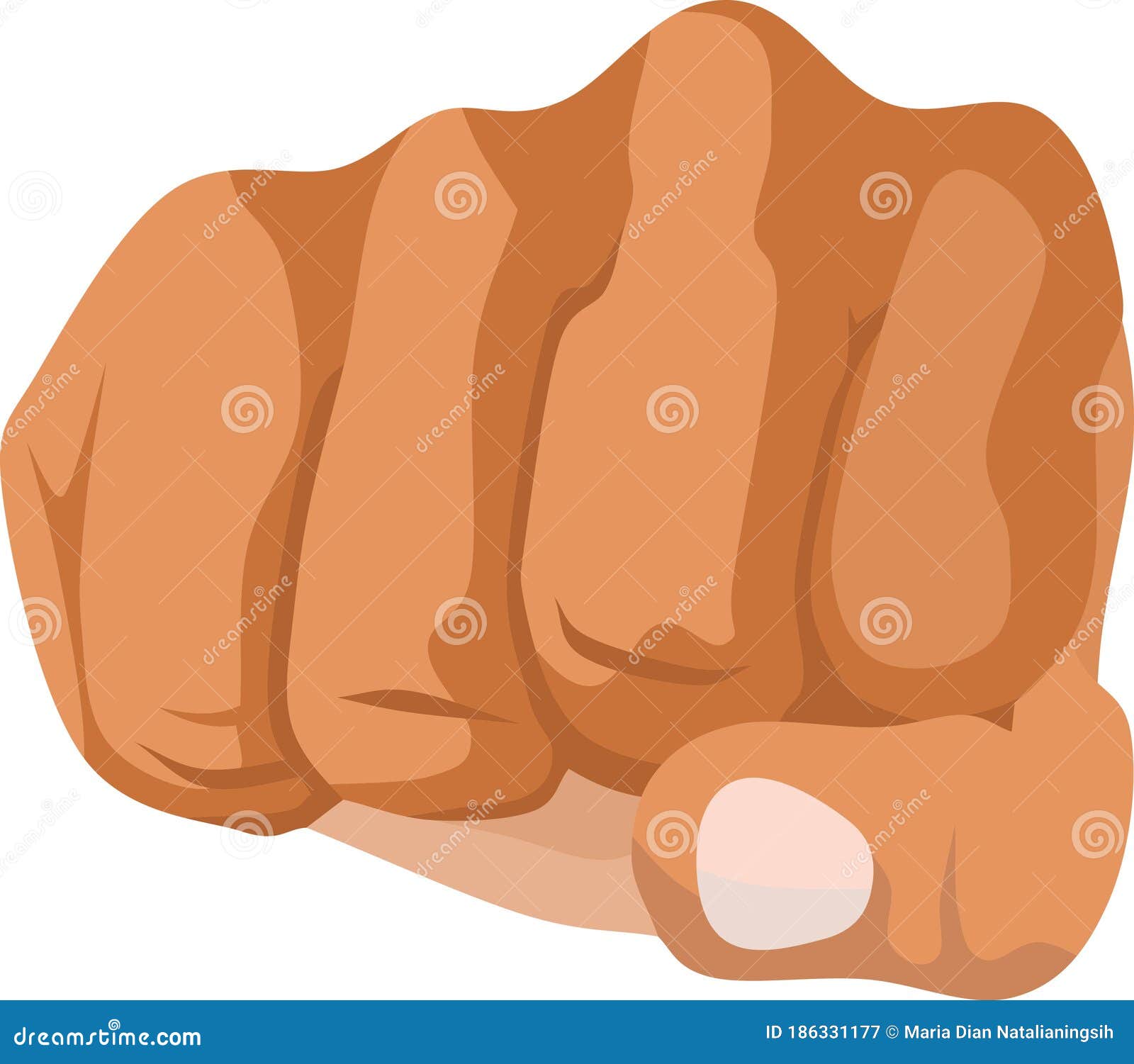 Front Fist Close Hand Vector Illustration Stock Vector - Illustration ...