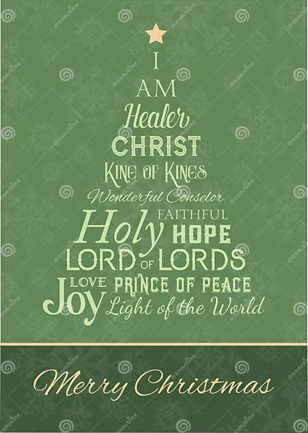 Christmas Greeting Card with the Names of God in the Shape of a Tree ...