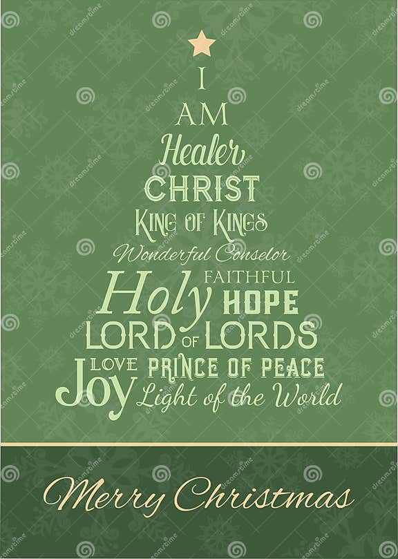 Christmas Greeting Card with the Names of God in the Shape of a Tree ...