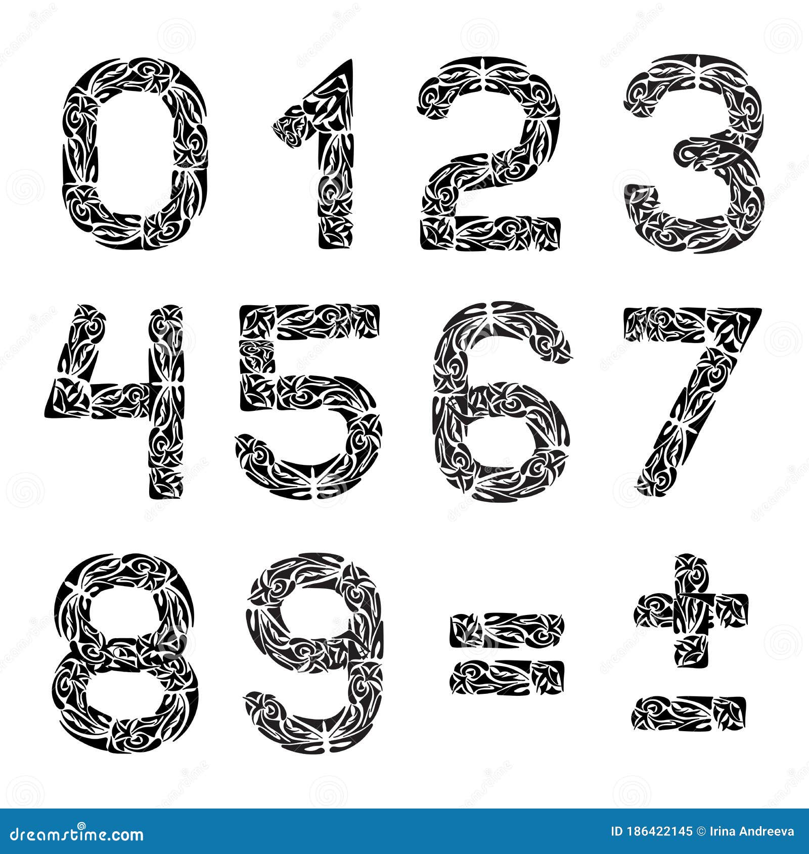 Math Symbols for Your Design. Polynesian Pattern Font. Stock Vector ...