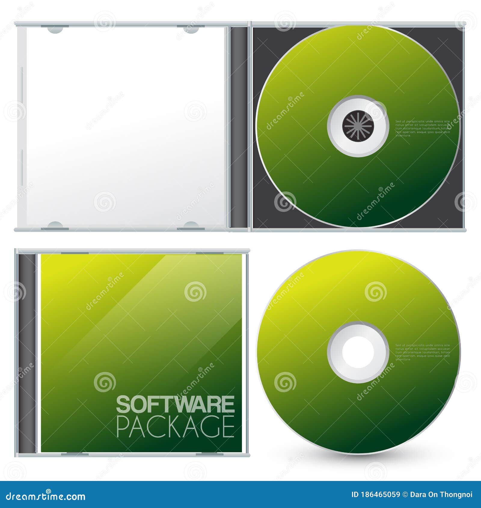 Green Cd Template with Transparent Cd Packaging and Green Cover ...