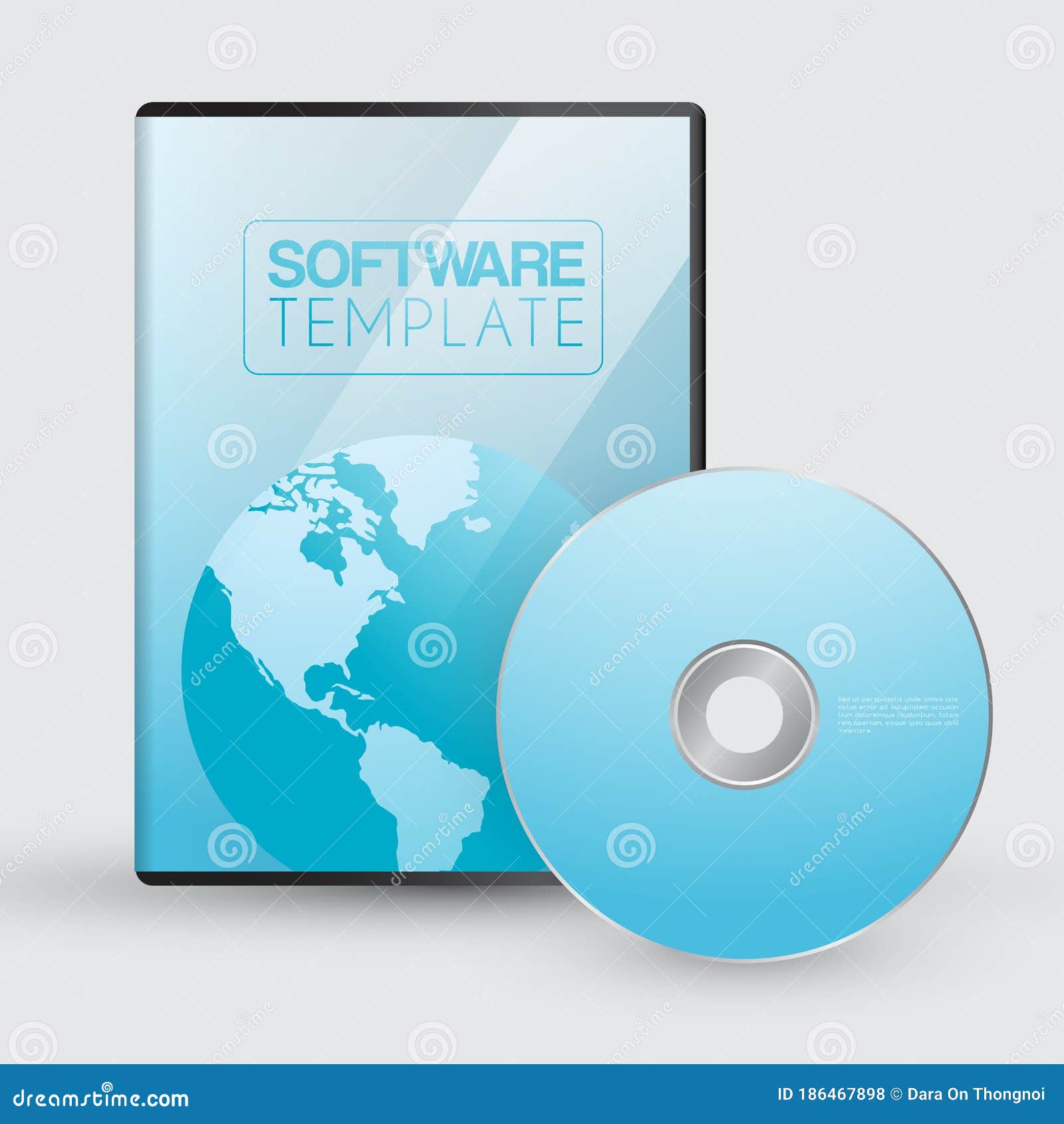 Blue Cd Template with Packaging and Blue Cover : Vector Illustration ...