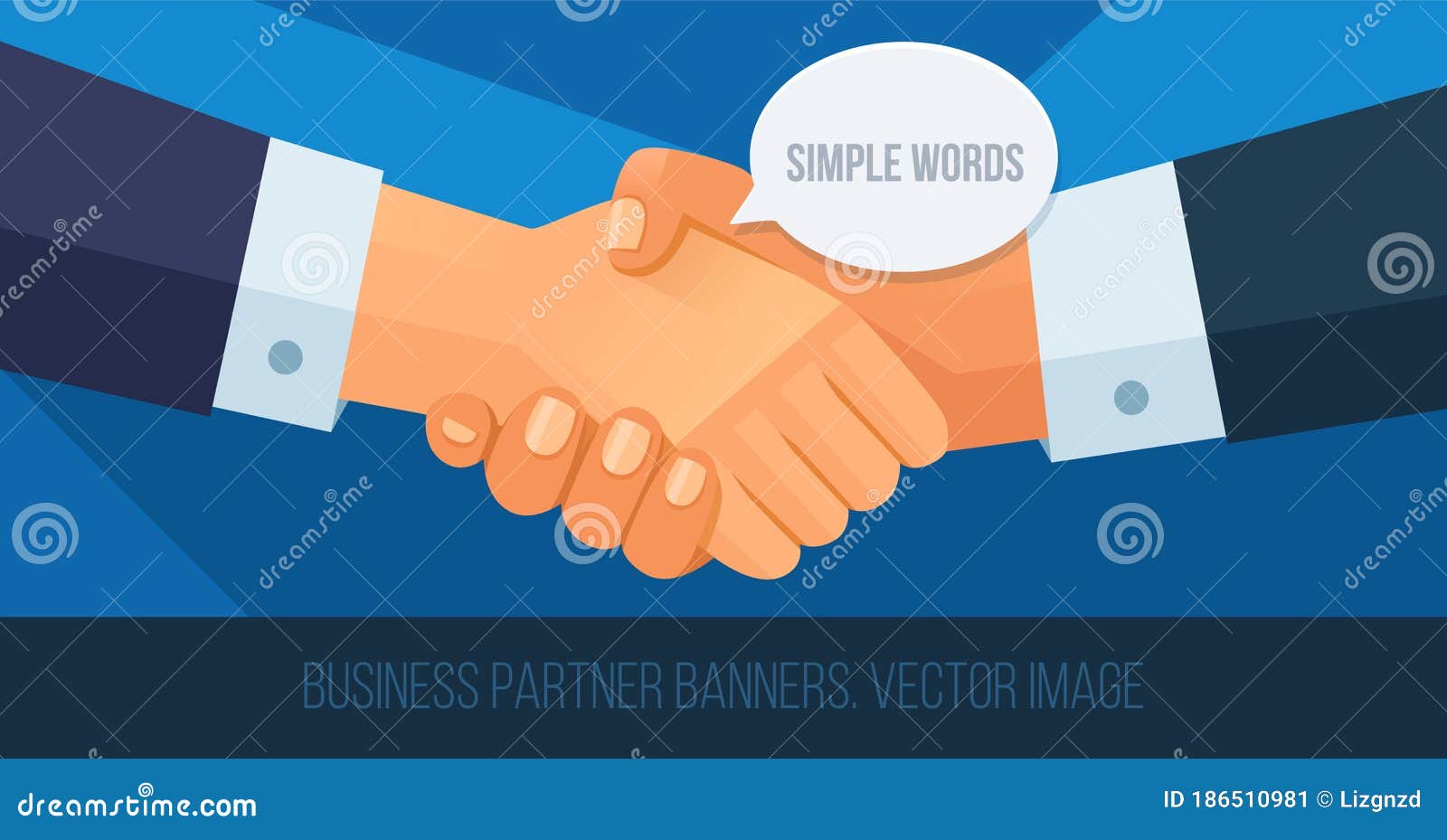Template with Businessman Handshake. Web Banner Stock Vector ...