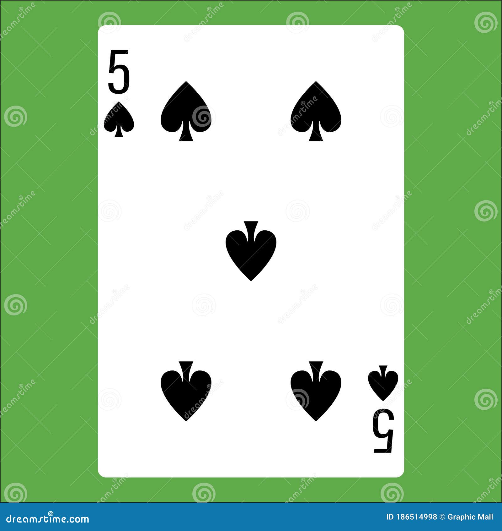 Playing Poker Card Five Icon Image. Stock Vector - Illustration of ...