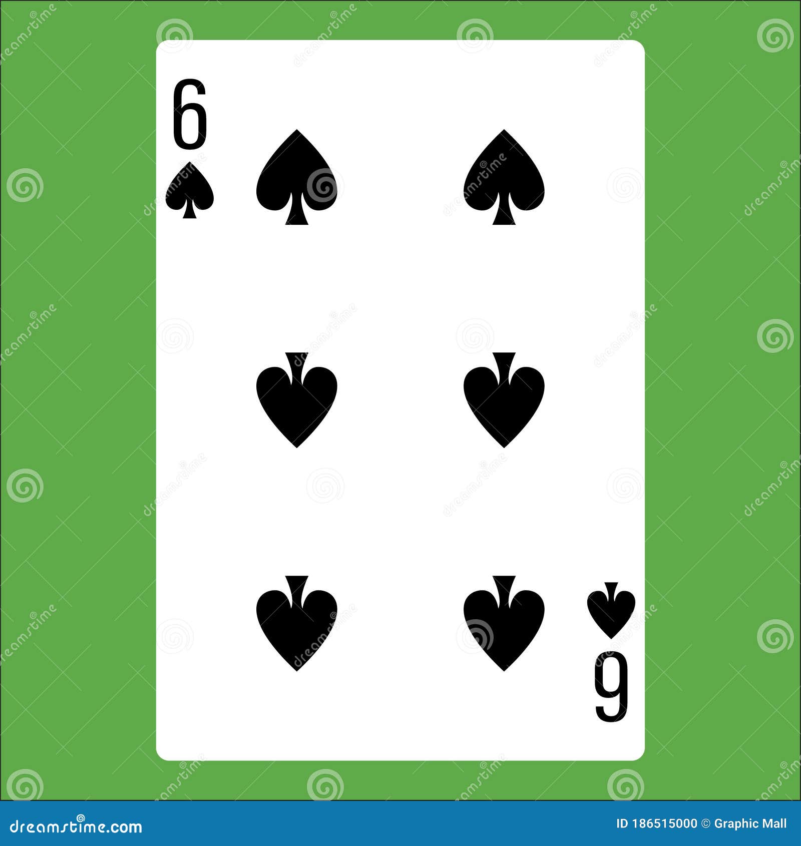 Playing Poker Card Six Icon Image. Stock Vector - Illustration of game ...
