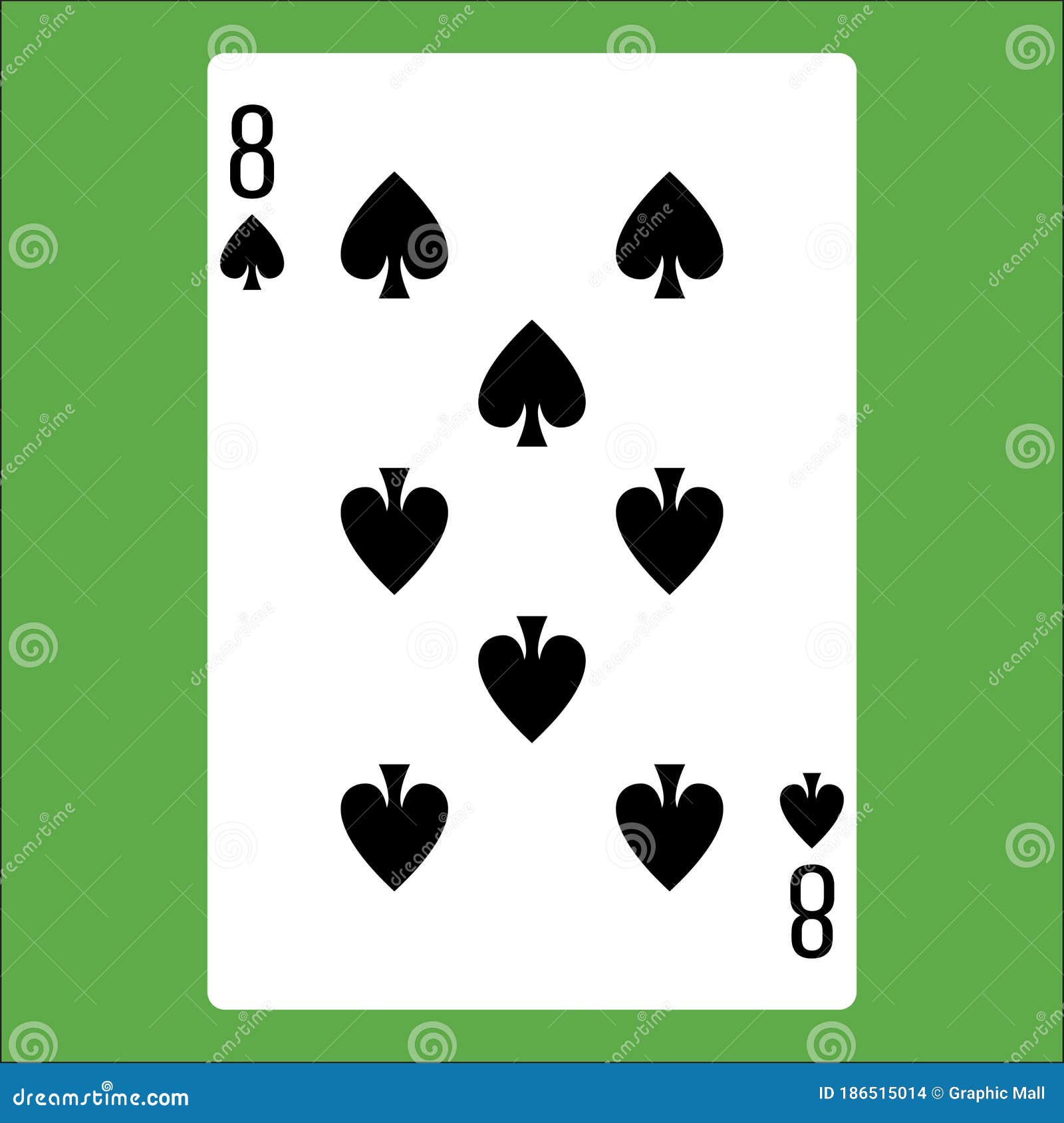 Playing Poker Card Eight Icon Image. Stock Vector - Illustration of ...