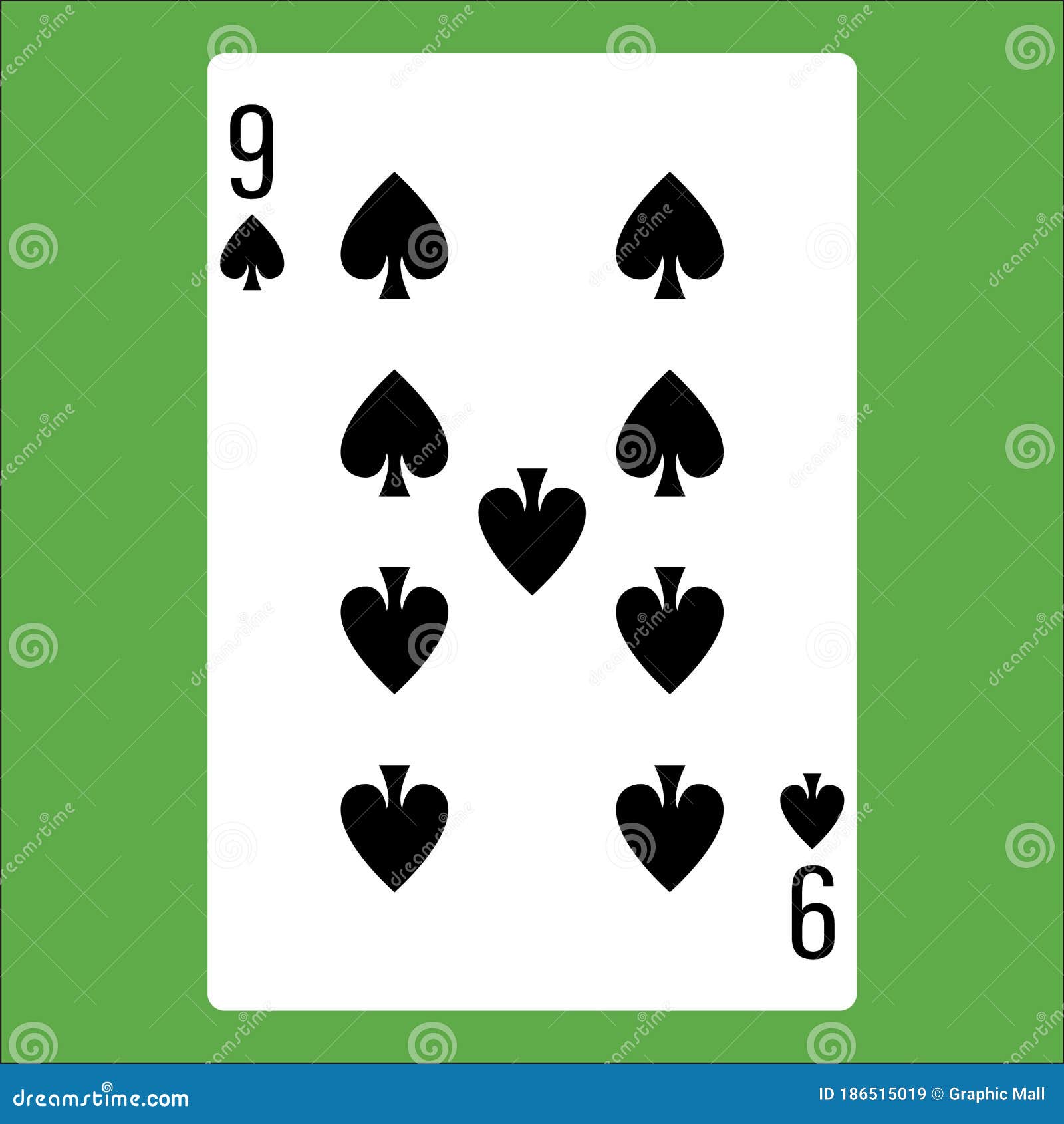 Playing Poker Card Nine Icon Image. Stock Vector - Illustration of ...