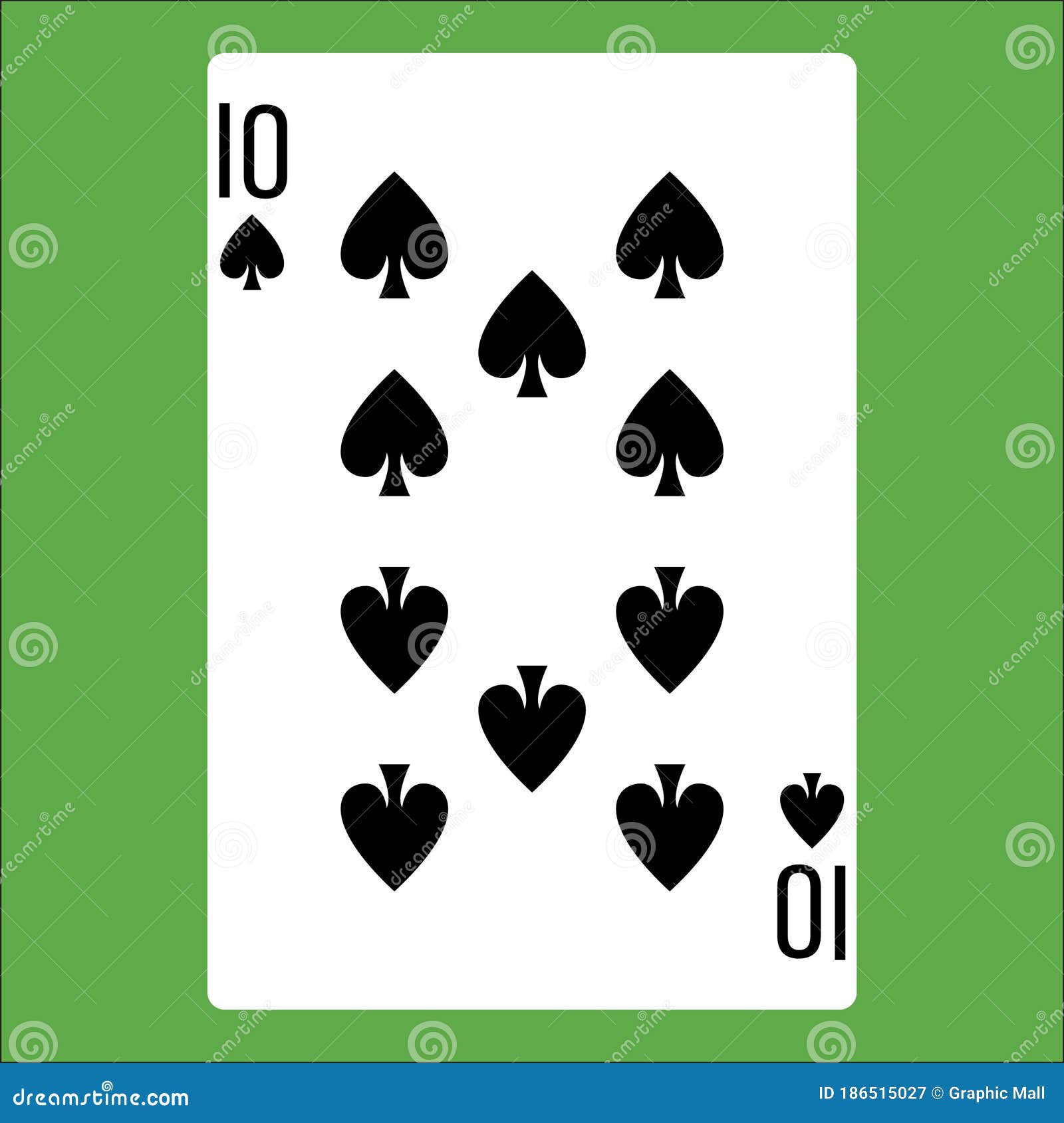 Playing Poker Card Ten Icon Image. Stock Vector - Illustration of card ...