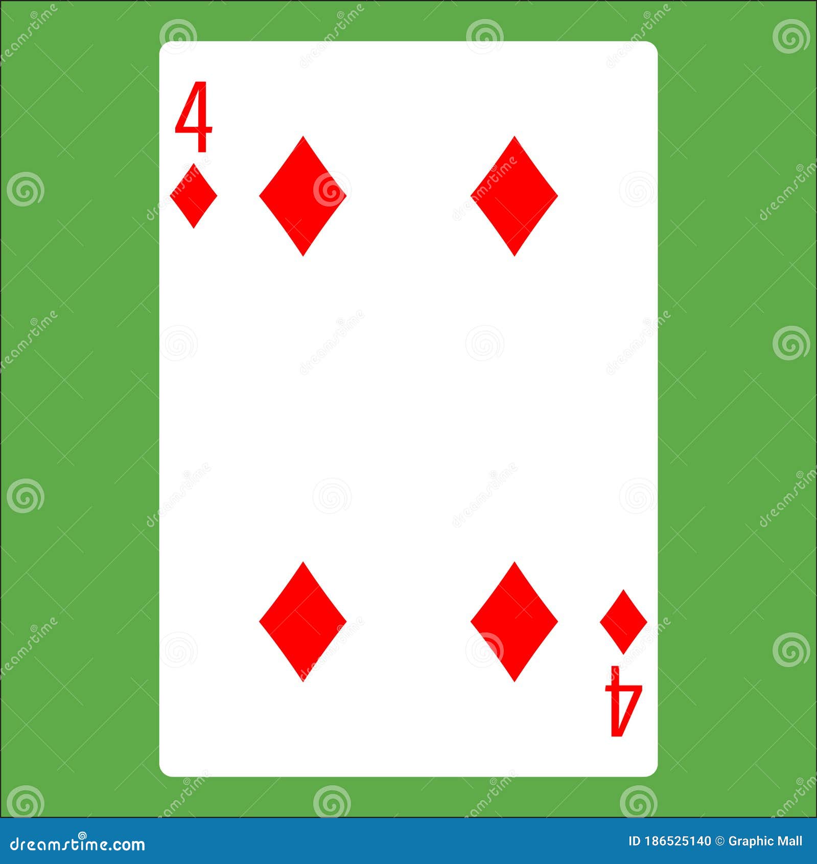 Playing Poker Card Four Icon Image. Stock Vector - Illustration of card ...