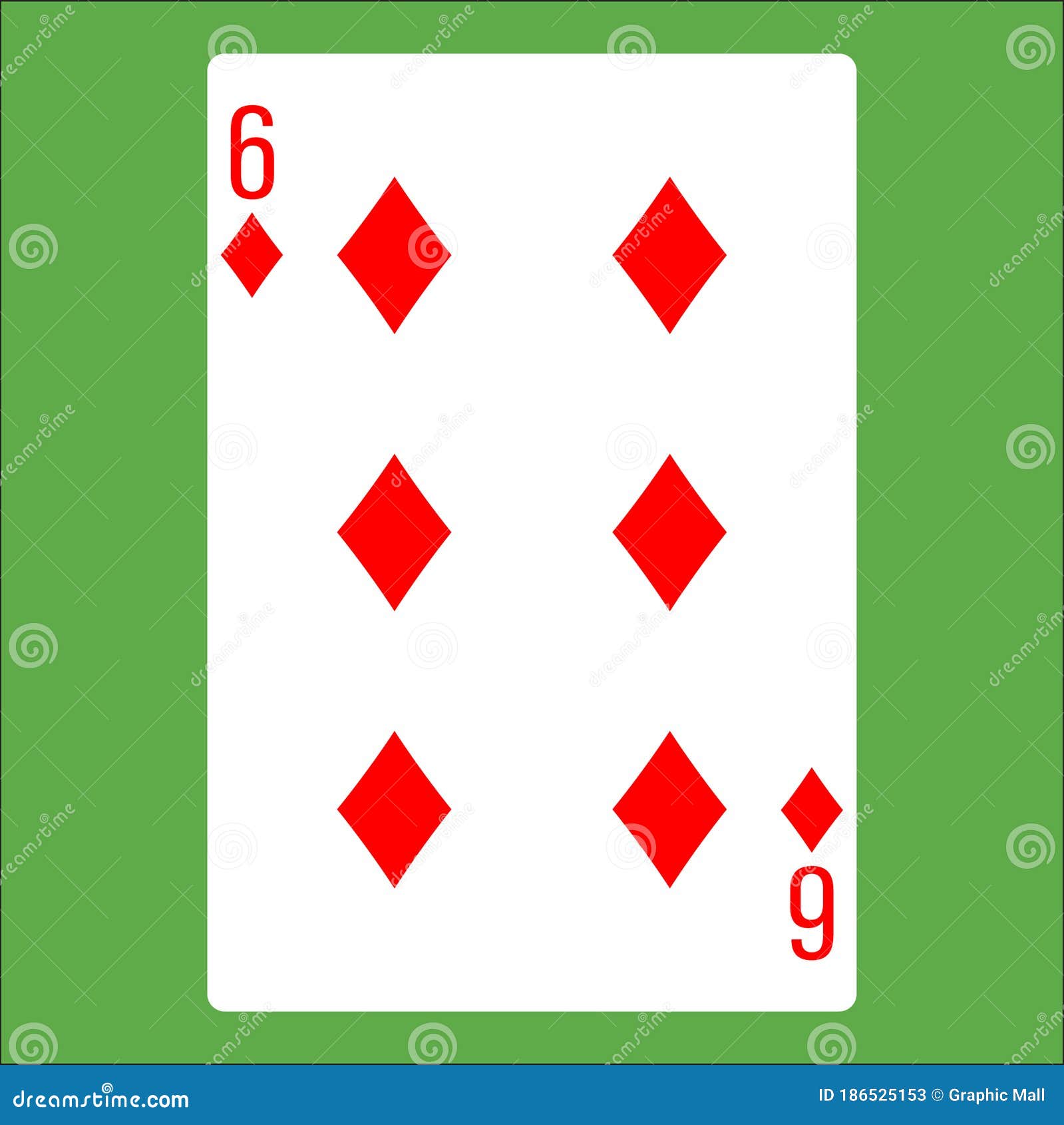 Playing Poker Card Six Icon Image. Stock Vector - Illustration of ...