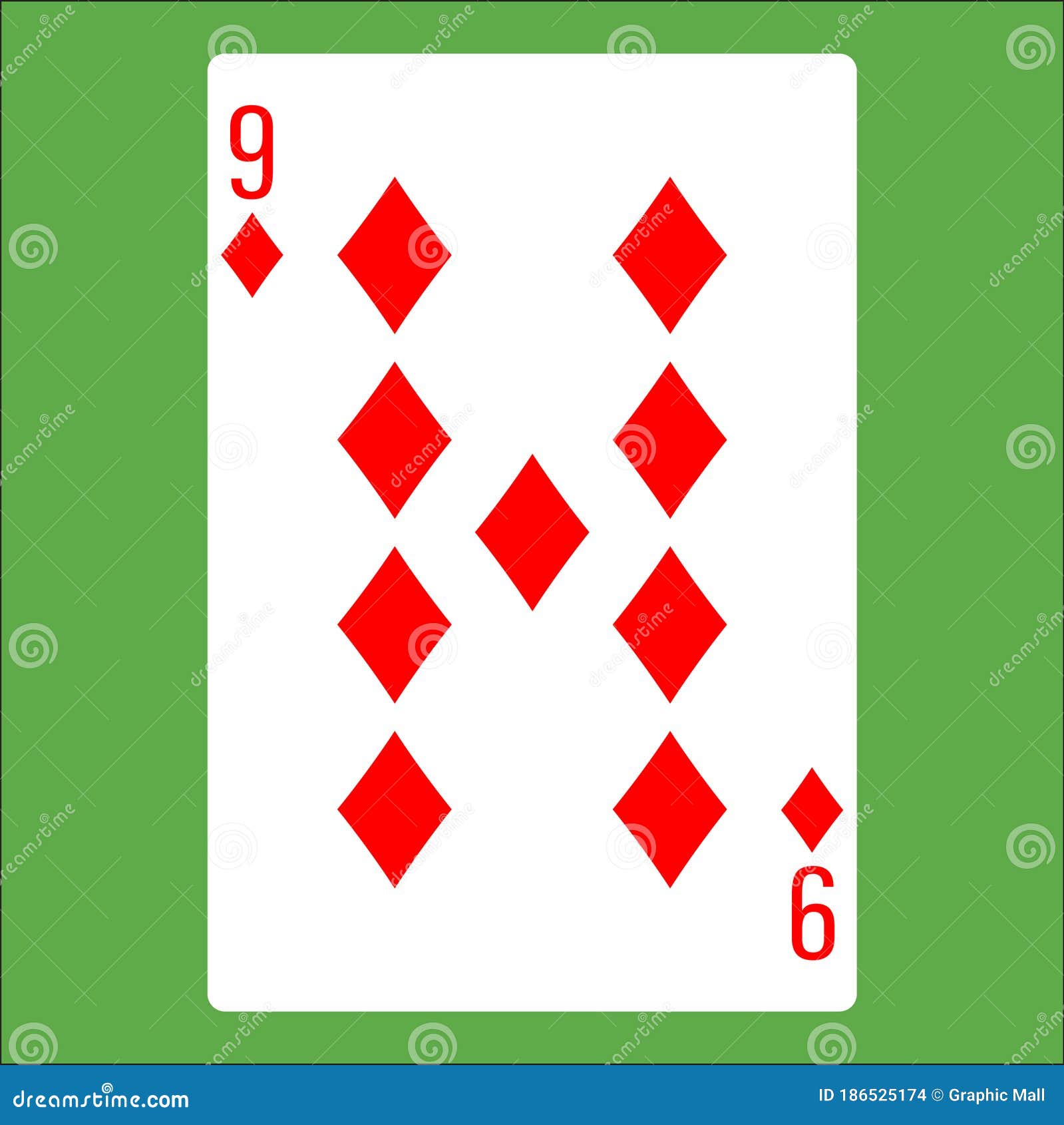 Playing Poker Card Nine Icon Image. Stock Vector - Illustration of ...