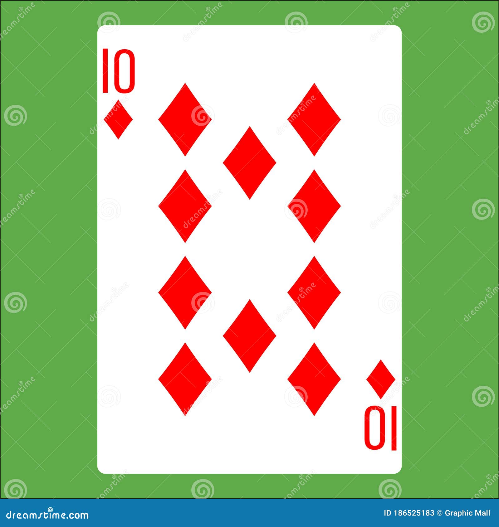 Playing Poker Card Ten Icon Image. Stock Vector - Illustration of icons ...