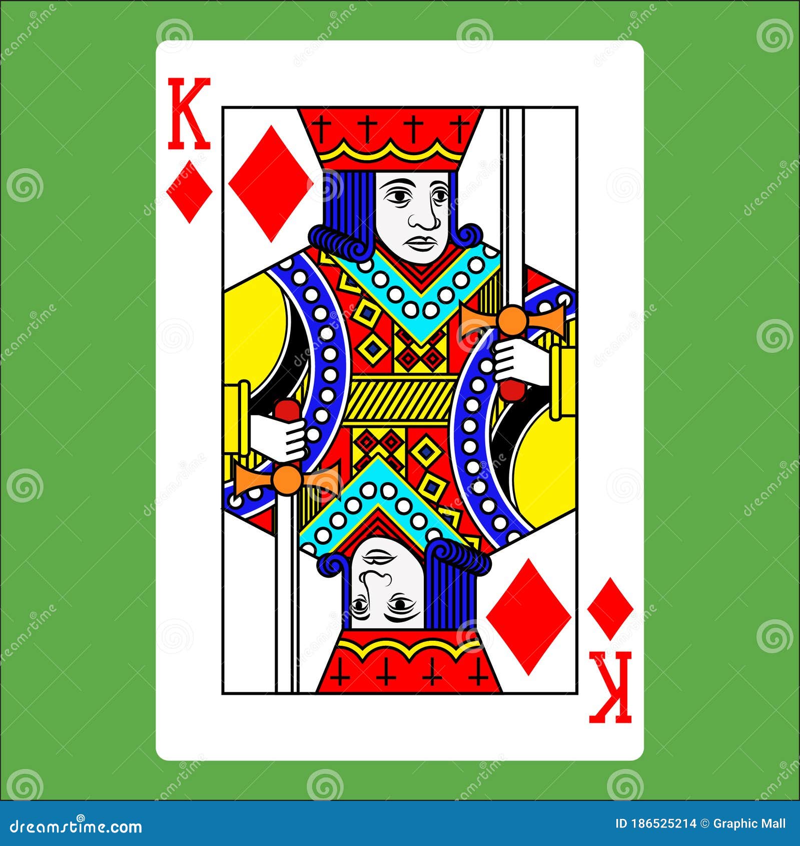 Playing Poker Card King Icon Image. Stock Vector - Illustration of ...