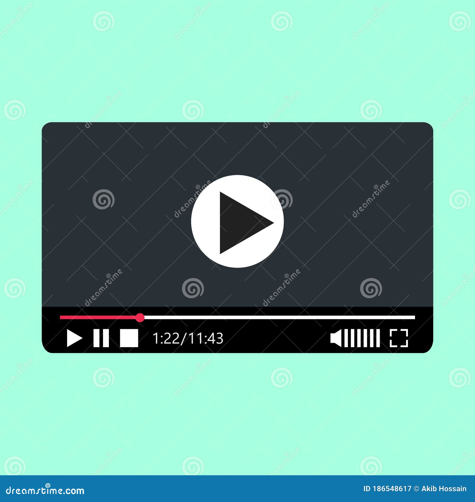 Video Player Button Isolated Icon Vector Illustration Stock Vector ...