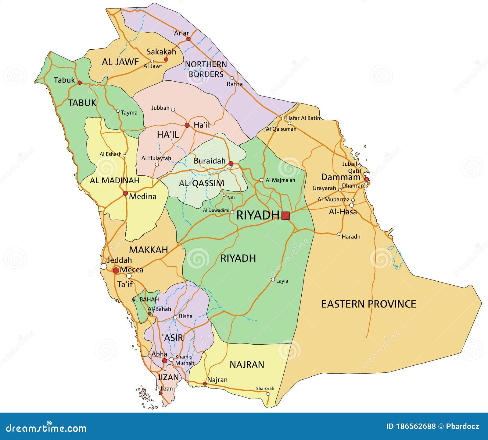 Mecca Map. Political Map Of Mecca. Mecca Map Of Saudi Arabia With White ...