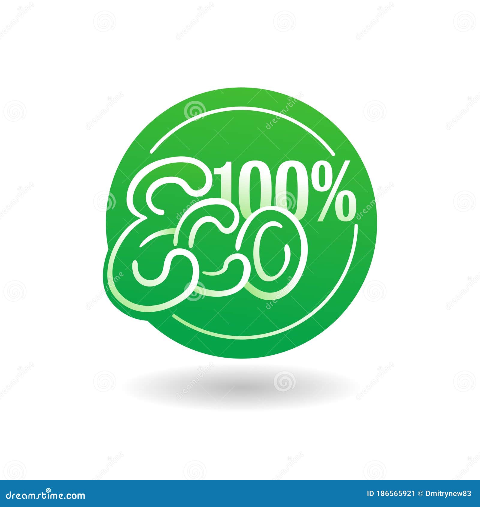 100 Percent ECO Circular Emblem Stock Vector - Illustration of ...