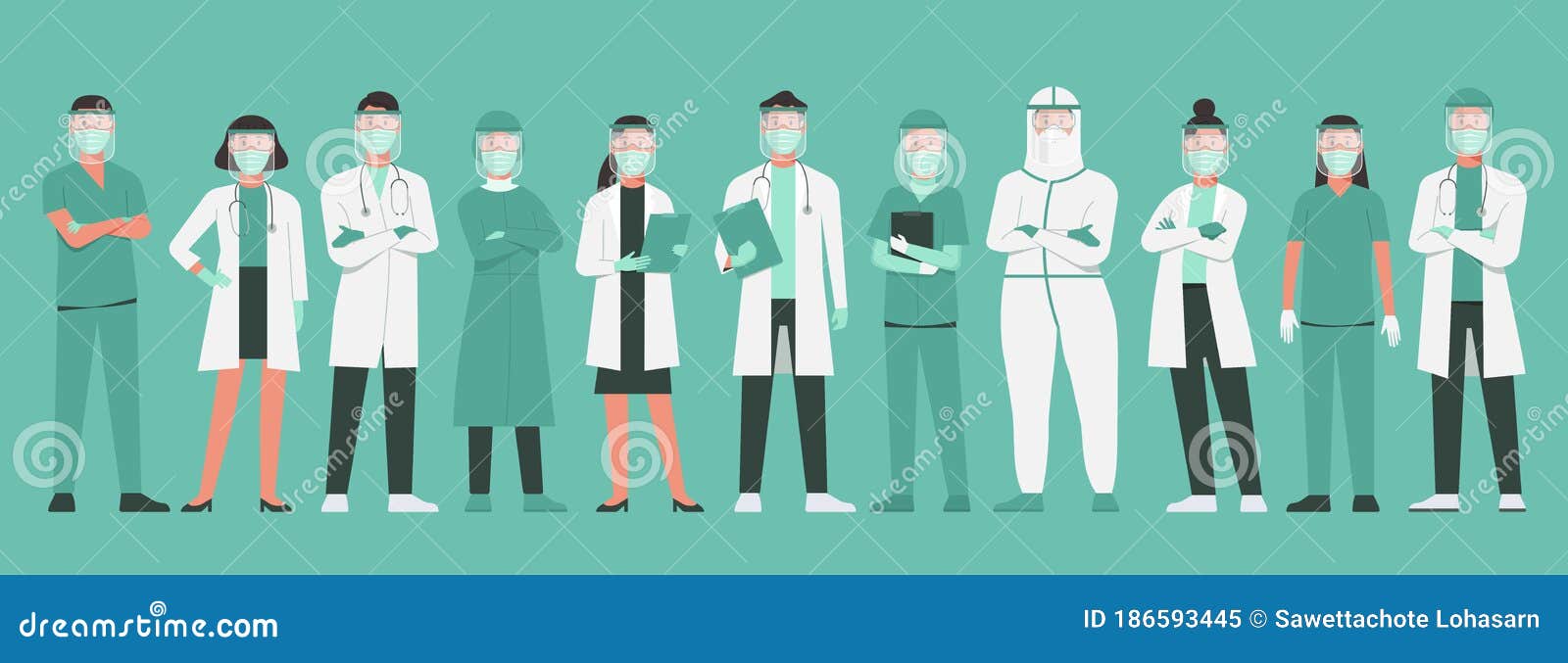 Doctors, Nurses And Paramedics Icons. Group Of Medical Staff. Hospital ...