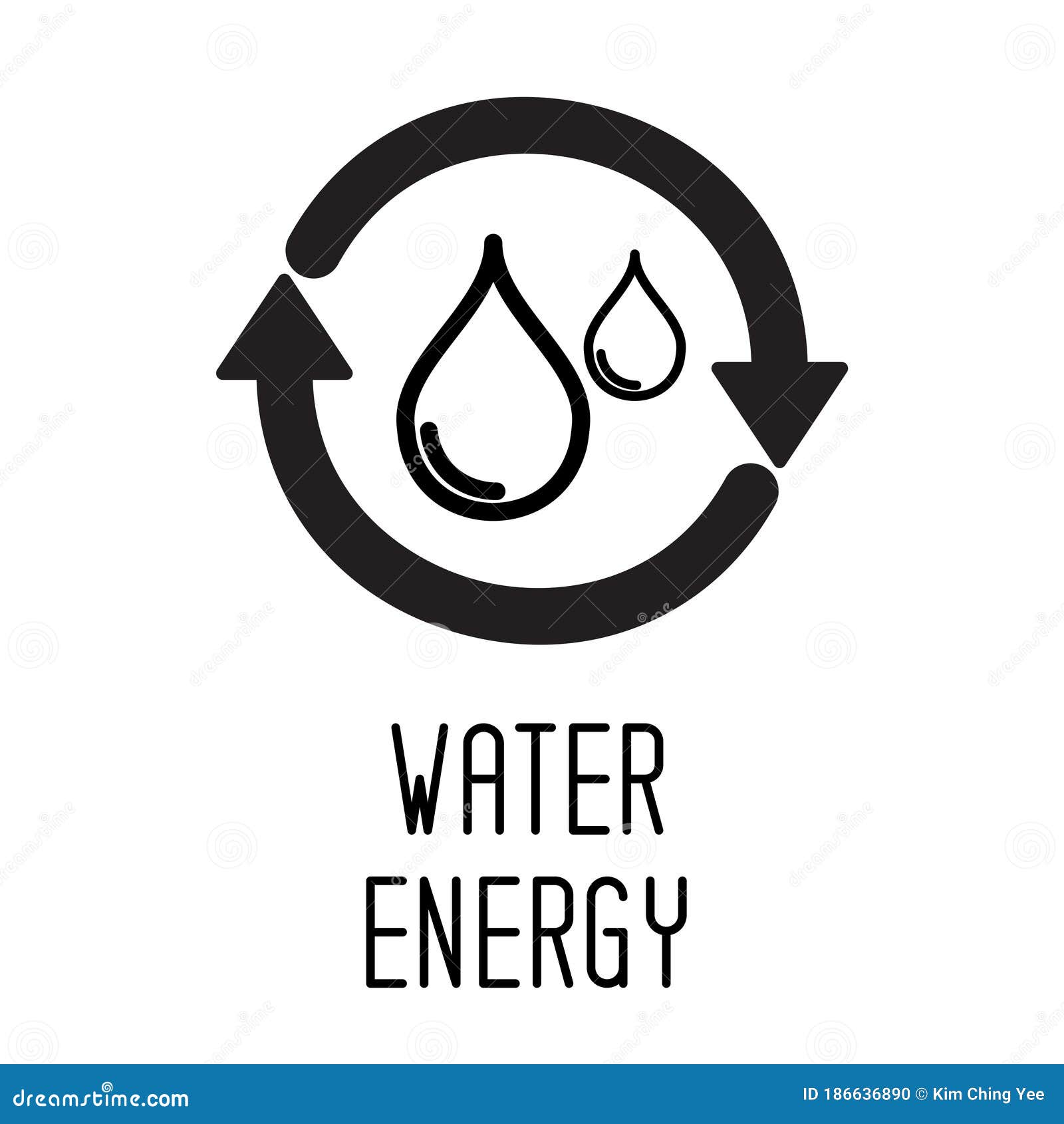 Water Drops with Arrows Around Icon. Reusable Clean Water Sign. Refill ...