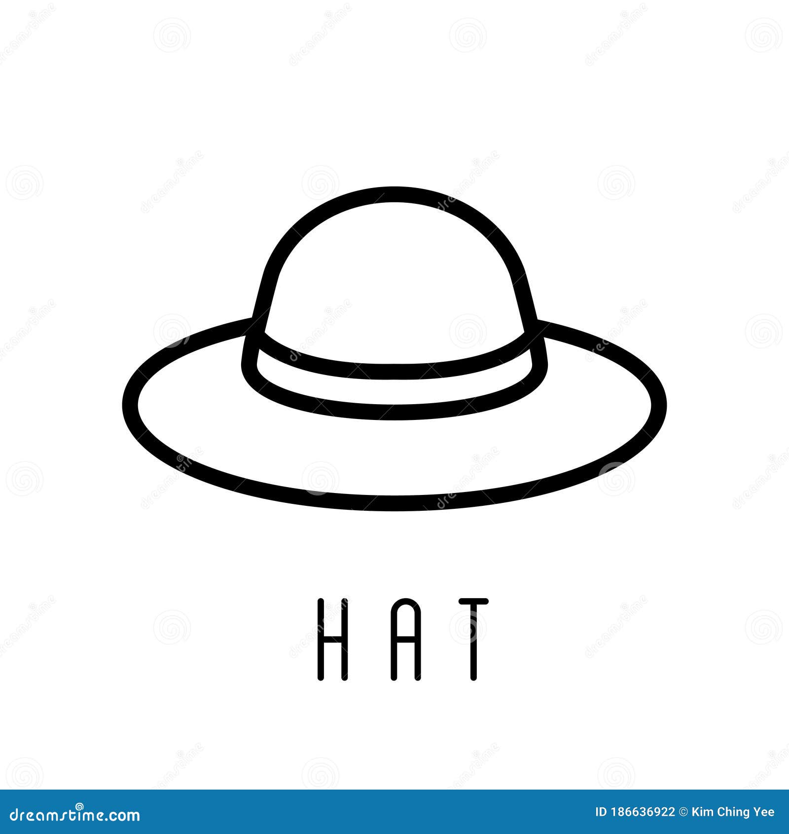 Hat line icon stock vector. Illustration of head, stylish - 186636922