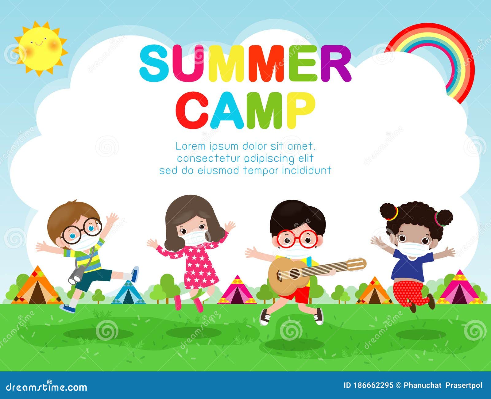 Kids Summer Camp for New Normal Lifestyle Concept Template for ...