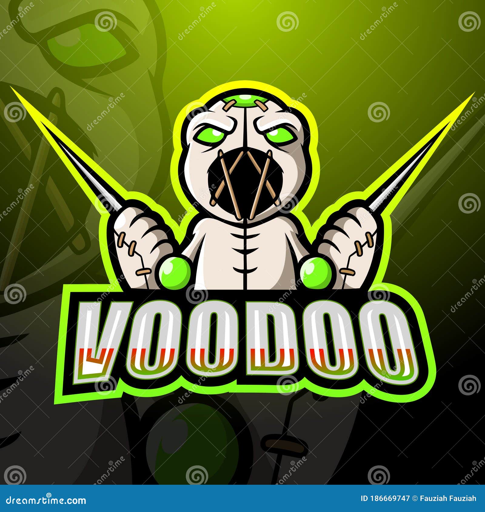 Voodoo Mascot Esport Logo Design Stock Vector - Illustration of voodoo ...
