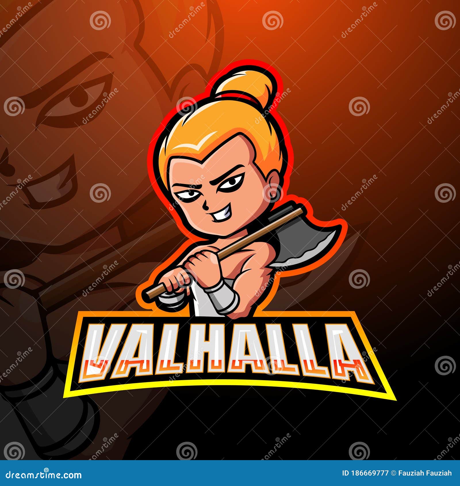 Valhalla Mascot Esport Logo Design Stock Vector - Illustration of male ...