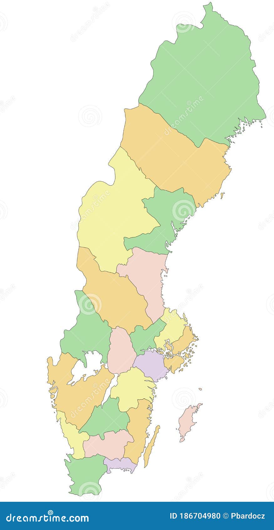 Sweden - Highly Detailed Editable Political Map. Vector Illustration ...