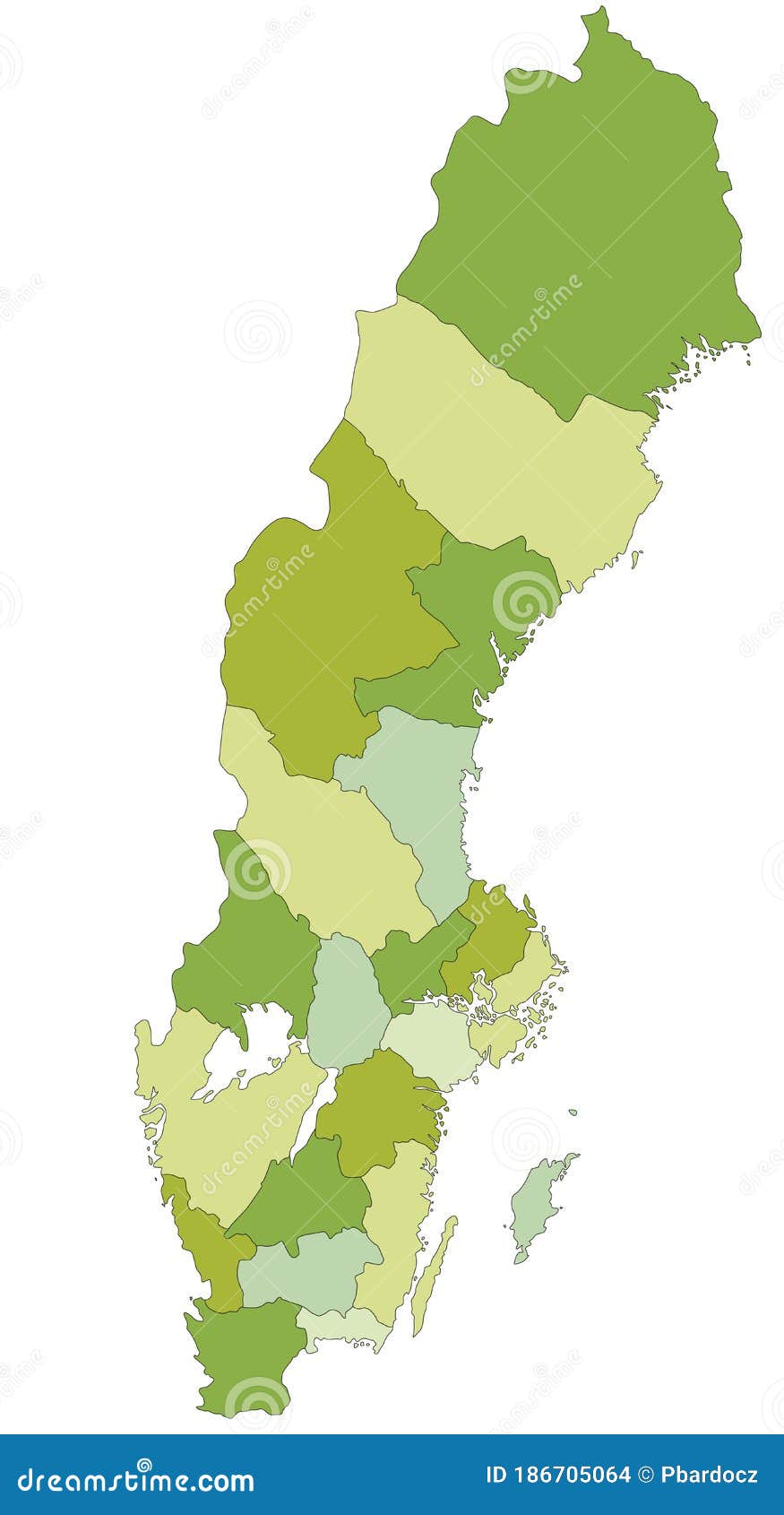 Highly Detailed Editable Political Map with Separated Layers. Sweden ...