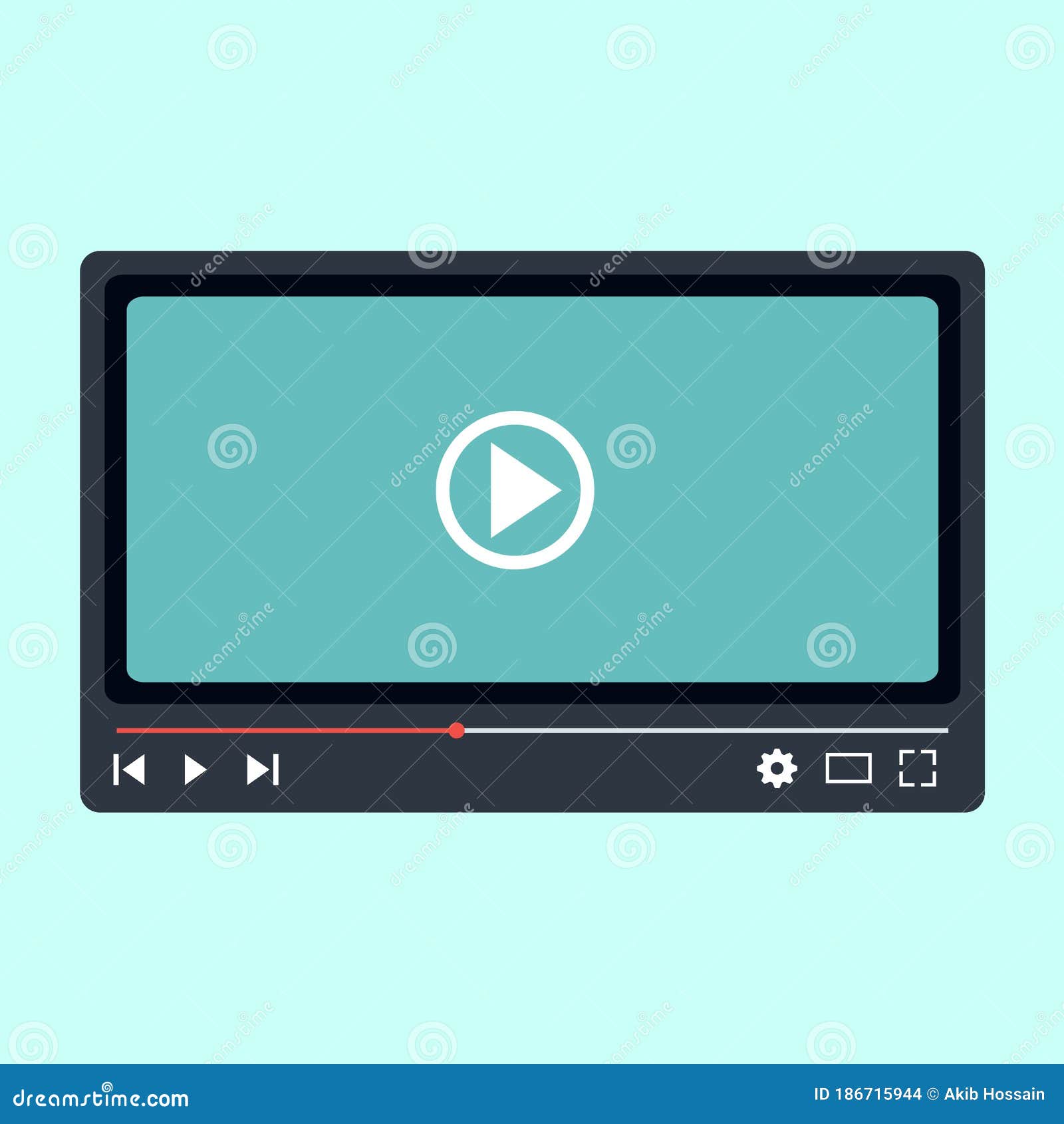 Media Video Player Button Icon Vector Illustration Stock Vector ...