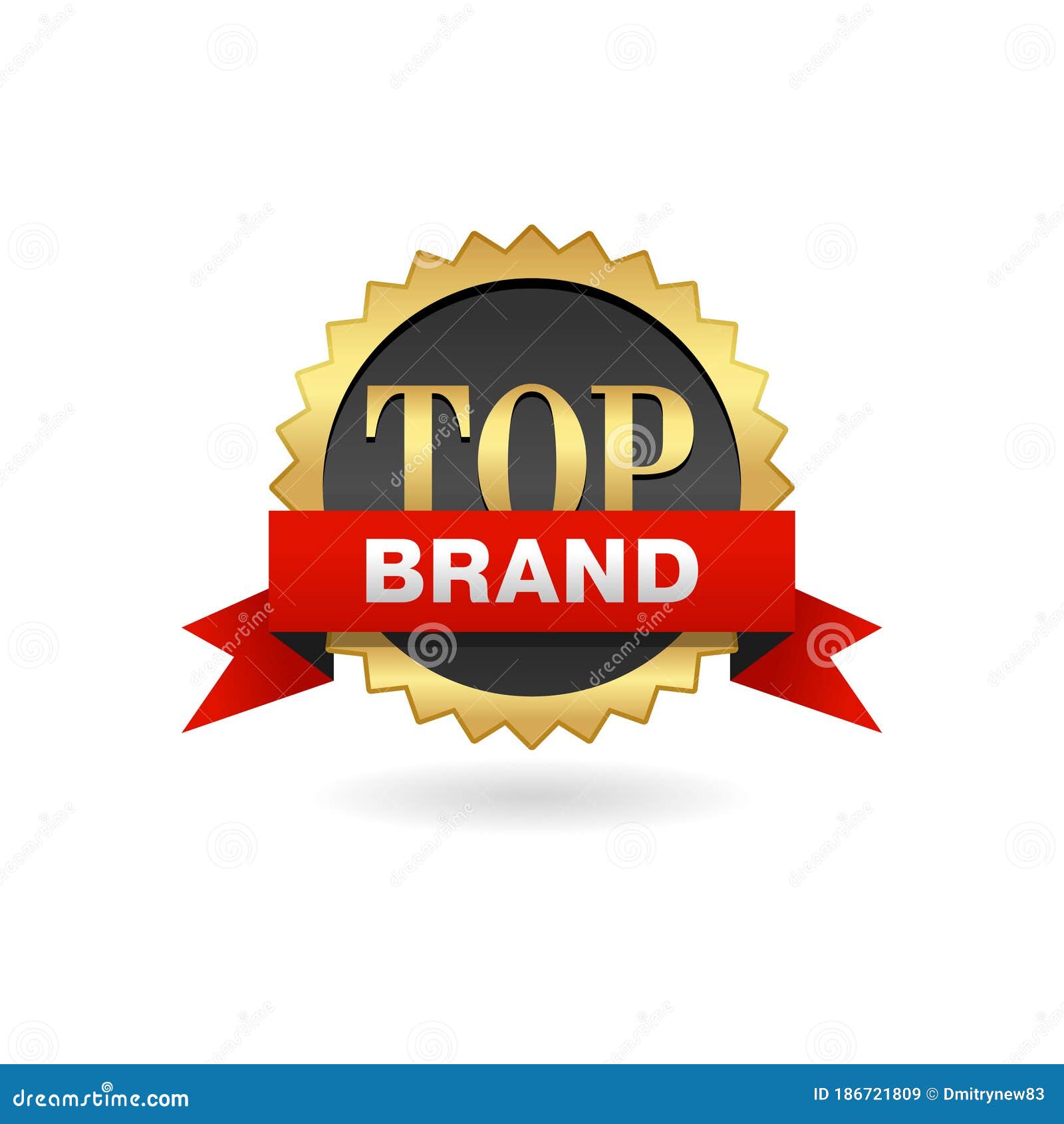 Top brand golden button stock vector. Illustration of vector - 186721809