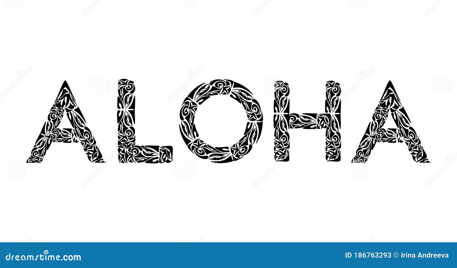Aloha Word. Polynesian Vector Illustration for Print. Stock Vector ...