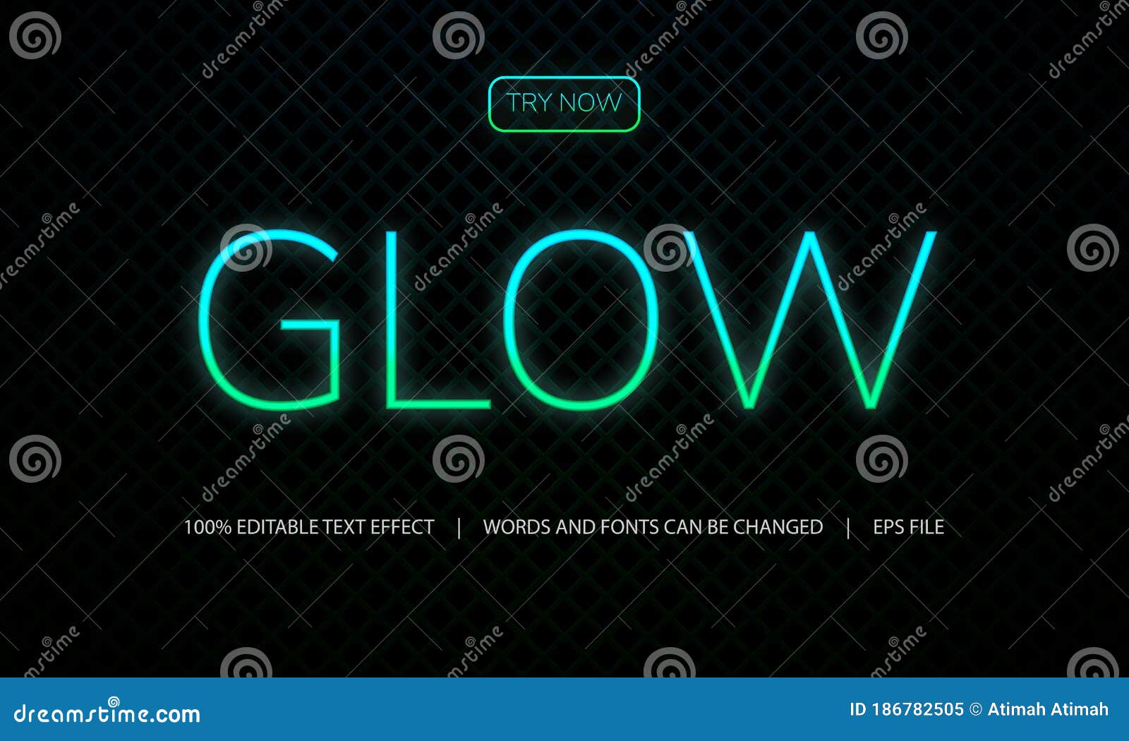 Text Effect - Glow in the Dark Stock Vector - Illustration of glow ...