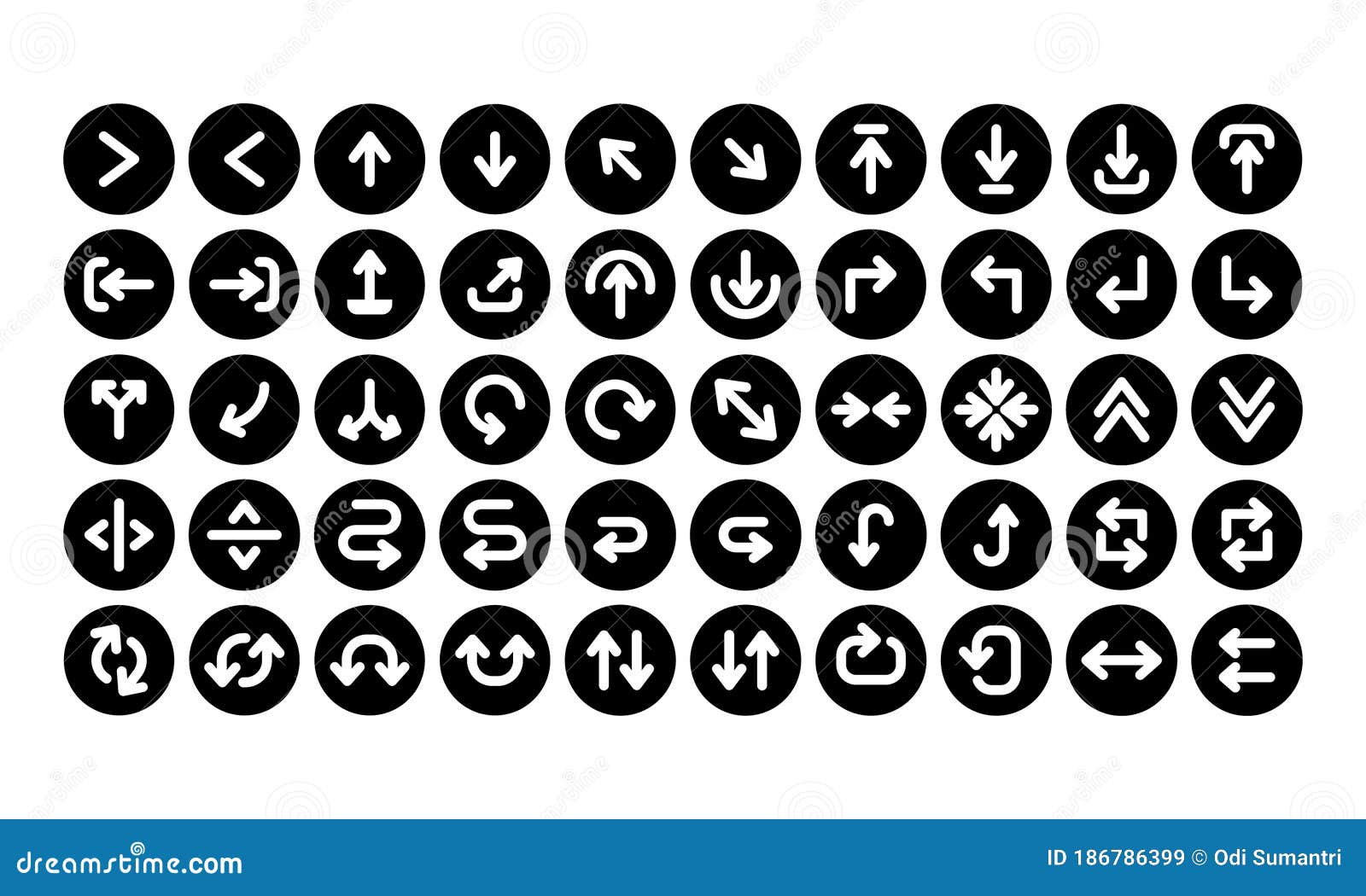 Icon Arrow 3 Solid with Circle Stock Vector - Illustration of download ...