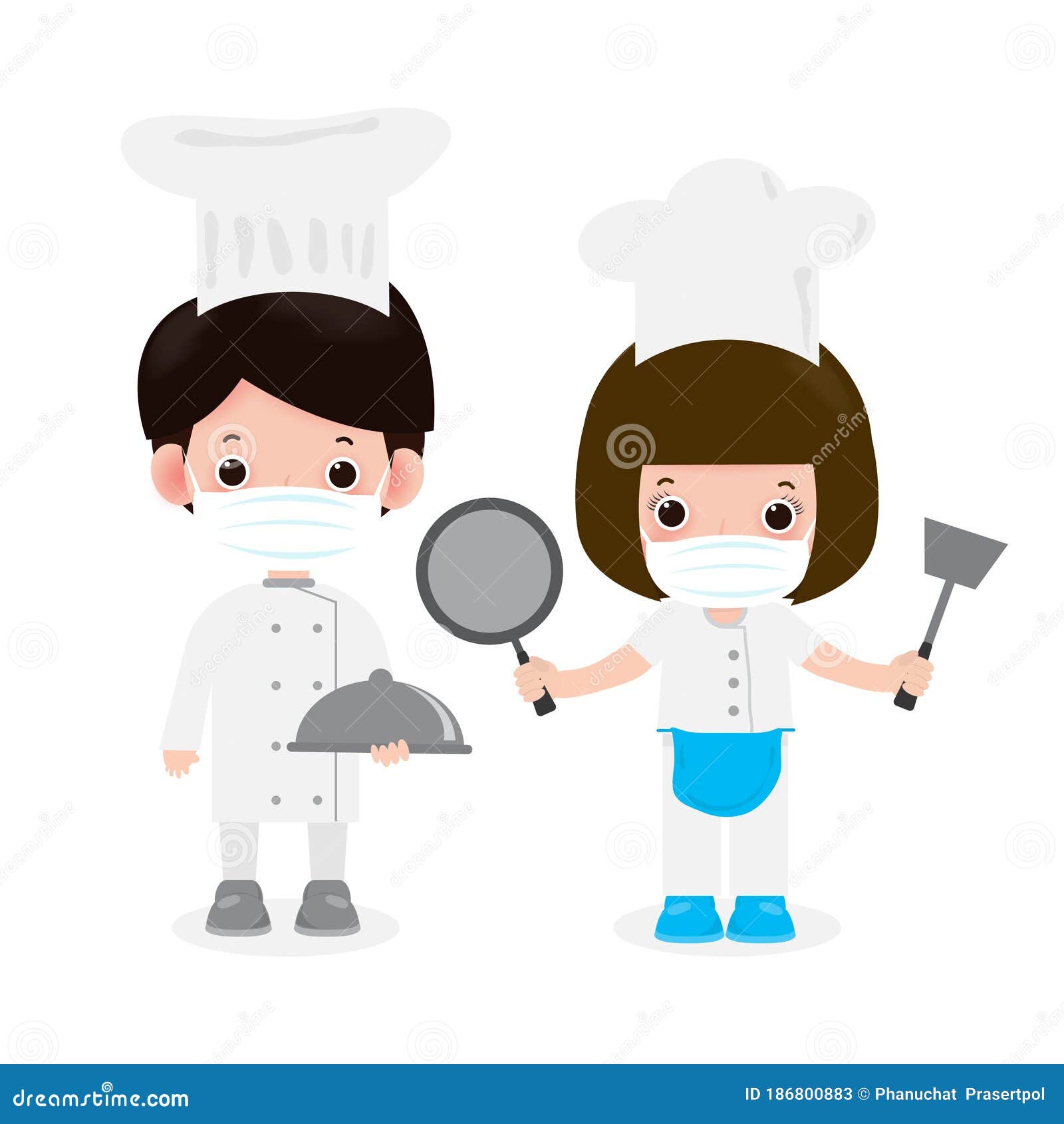 Professional Chefs Standing Together In The Restaurant Kitchen. Cartoon ...