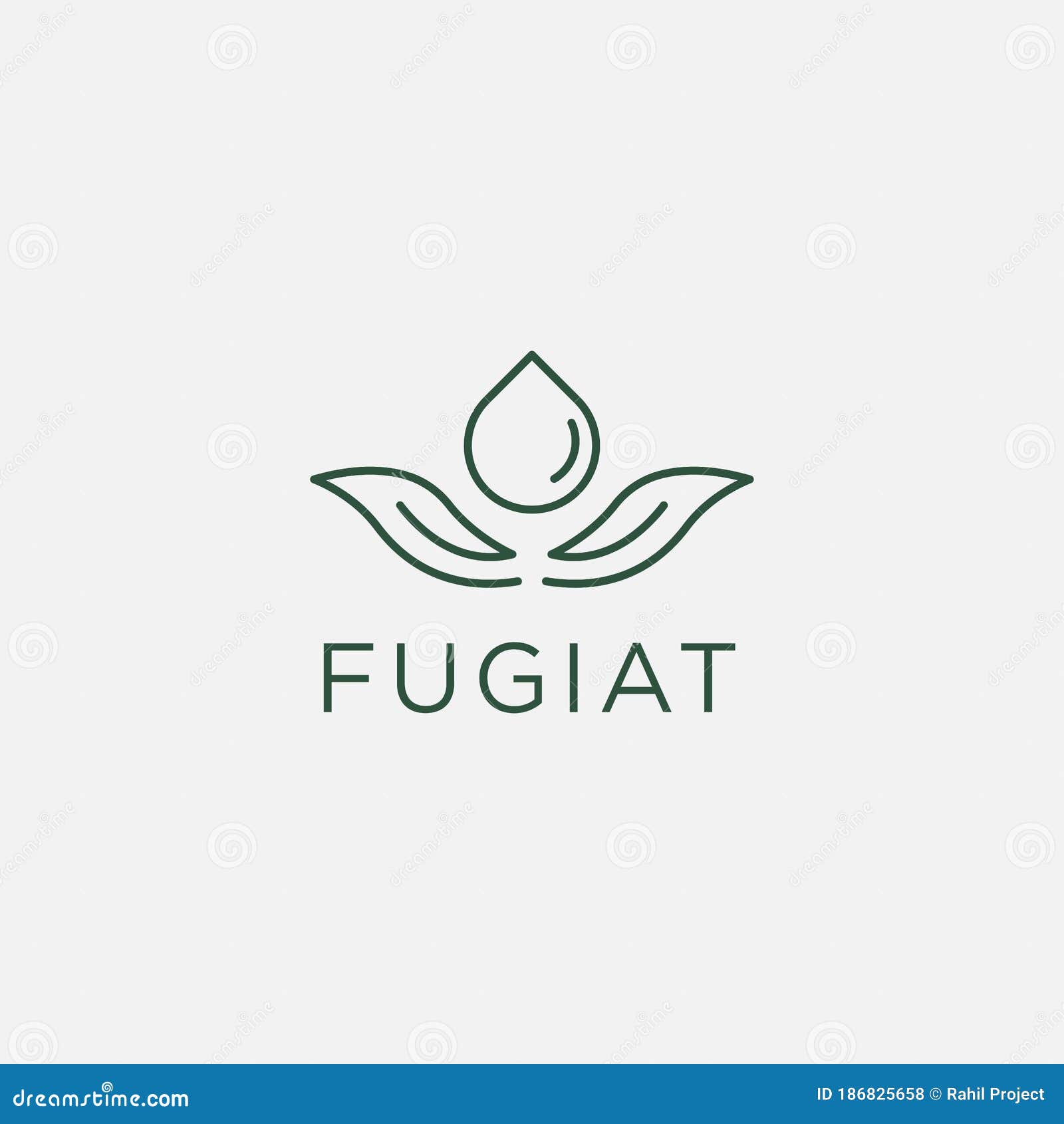 Water Flower Logo Design Template, Vector Linear Stock Vector ...