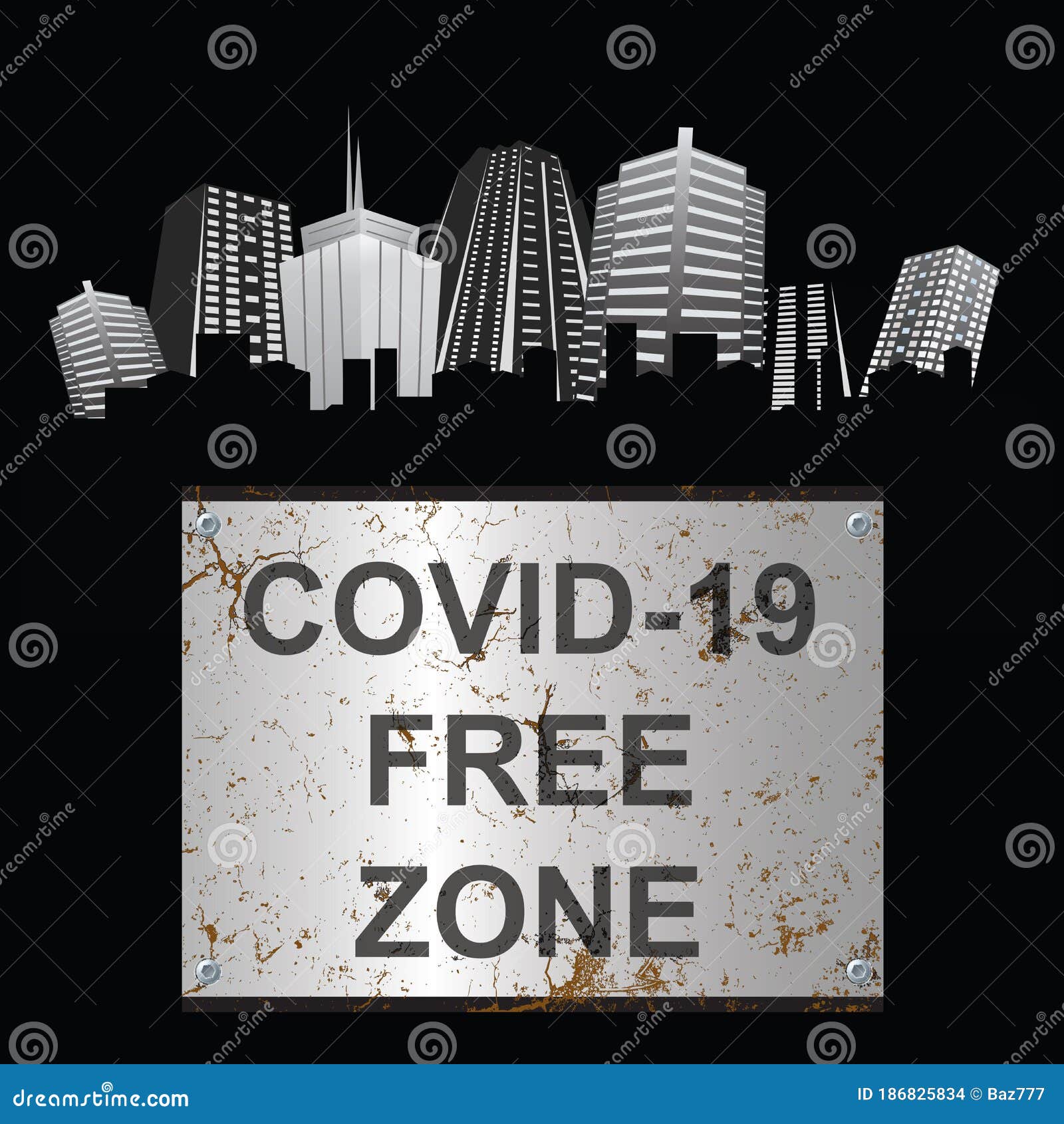 Virus free zone sign city stock vector. Illustration of contagion ...