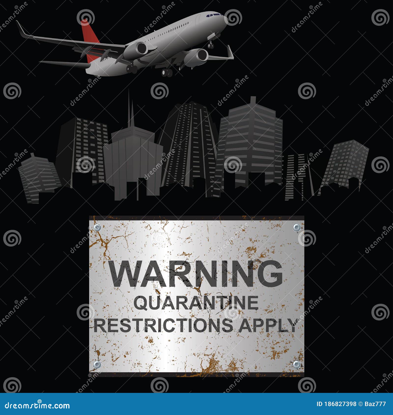 Quarantine Restrictions Apply Sign Cartoon Vector | CartoonDealer.com ...