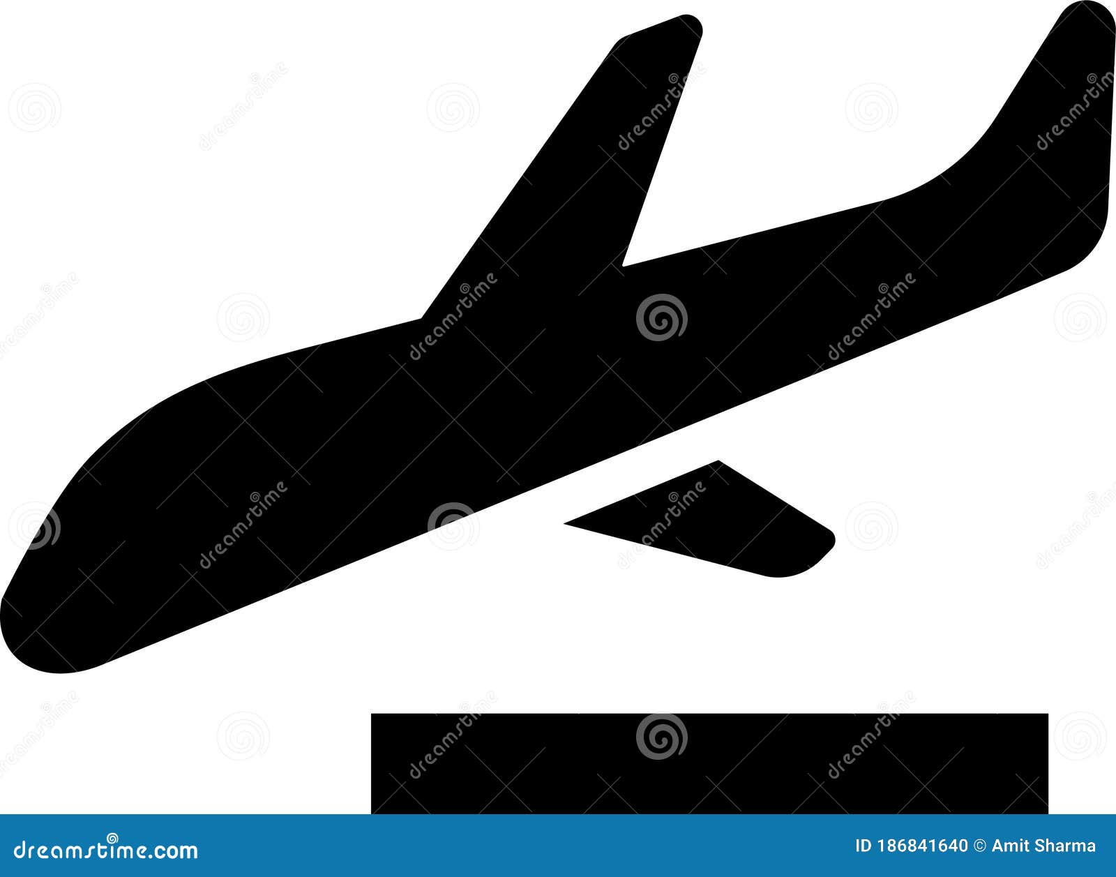 Airplane Landing Icon, Sign and Symbol Stock Illustration ...