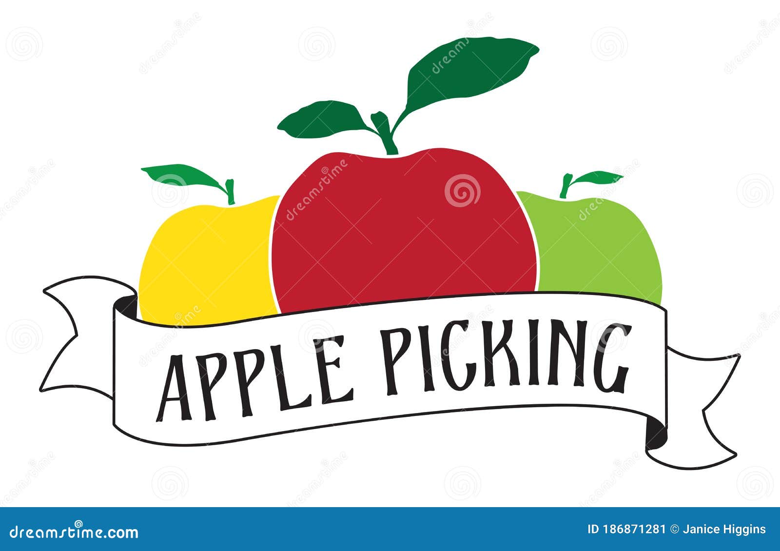 Apple Picking Sign for Apple Orchard or Farm Stand Stock Image ...