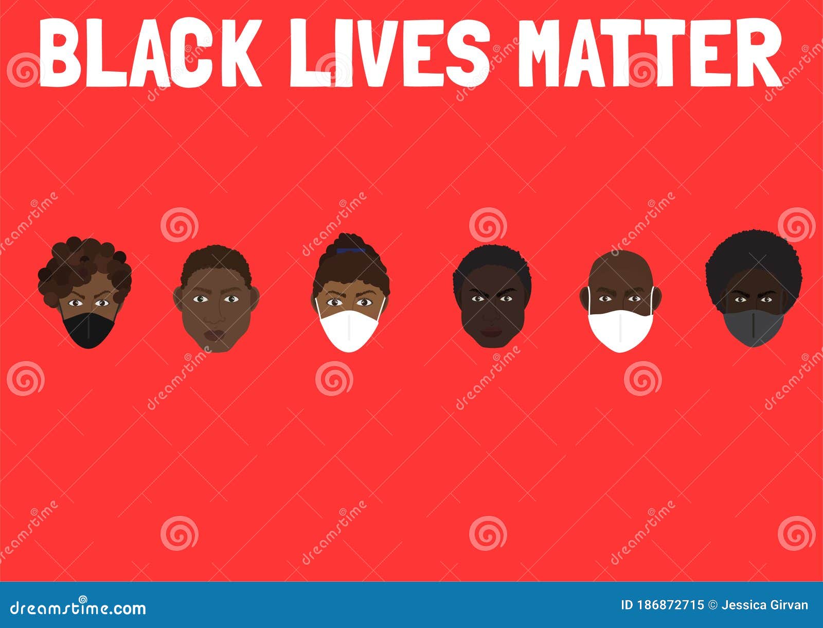 Woman And Man Blm Protesters With I Can`t Breathe Text On White ...