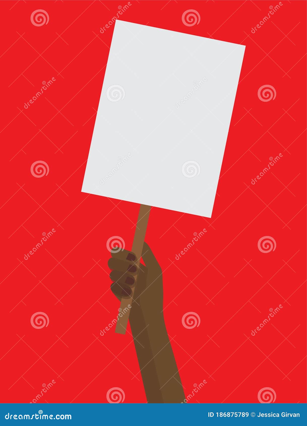 Black Hand Holding a Protest Placard Stock Illustration - Illustration ...