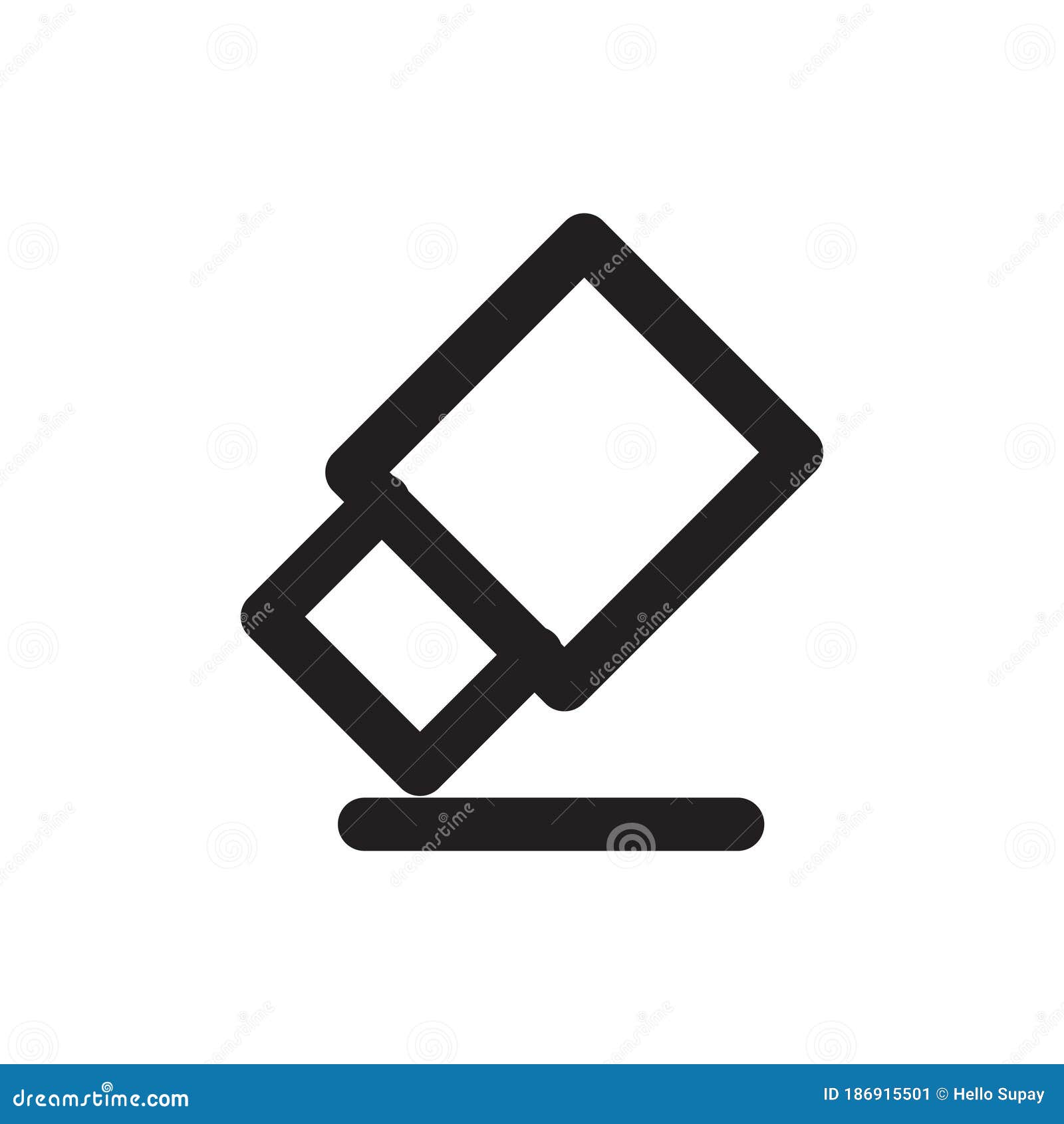 Icon line Eraser image stock vector. Illustration of simple - 186915501