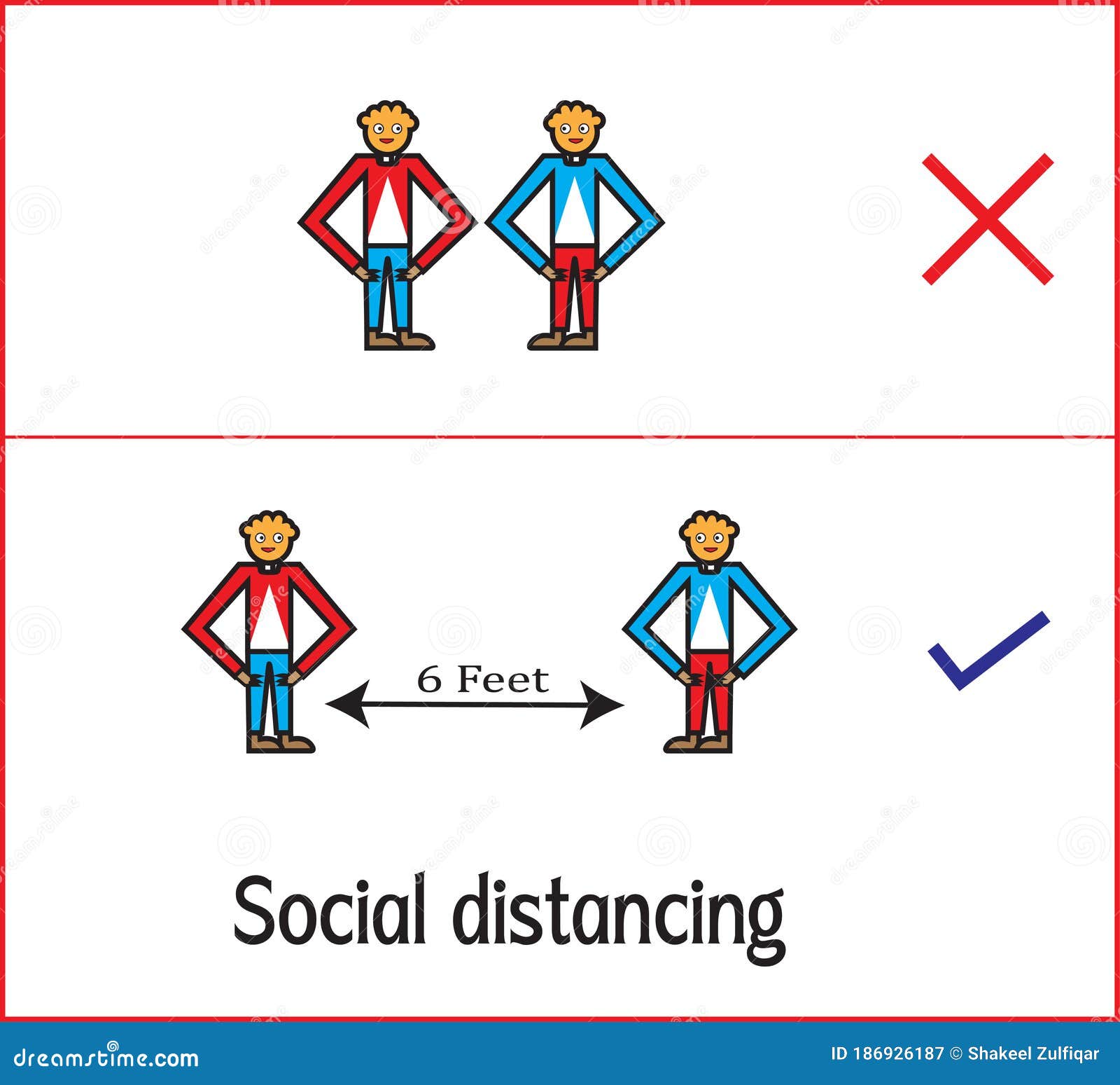Social Distancing Marking / Sign Board Royalty-Free Illustration ...