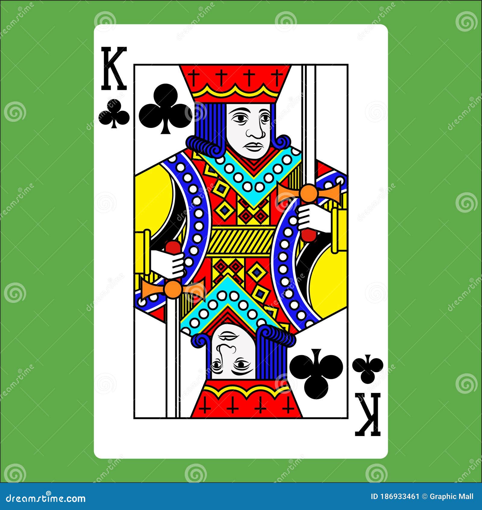 Playing Poker Card King Icon Image. Stock Vector - Illustration of ...