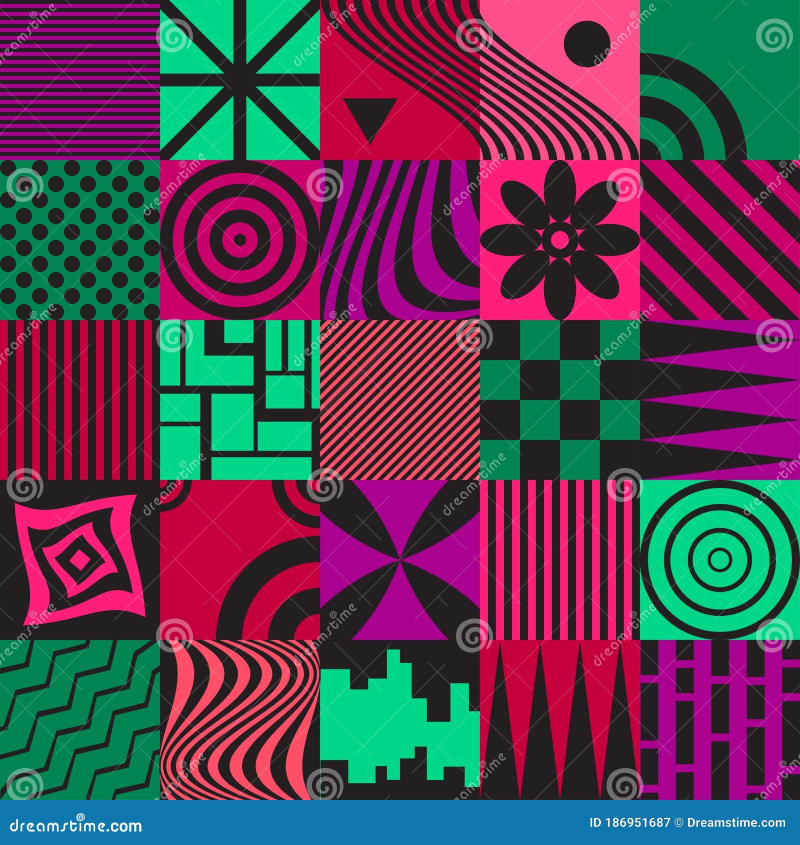 Seamless retro 80s pattern stock illustration. Illustration of element ...